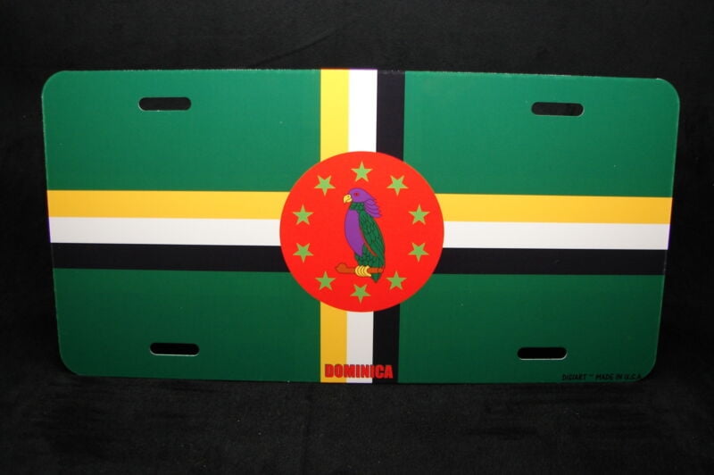 DOMINICA FLAG METAL CAR LICENSE PLATE AUTOTAG - Aluminum ( 12 inch x 6 ...