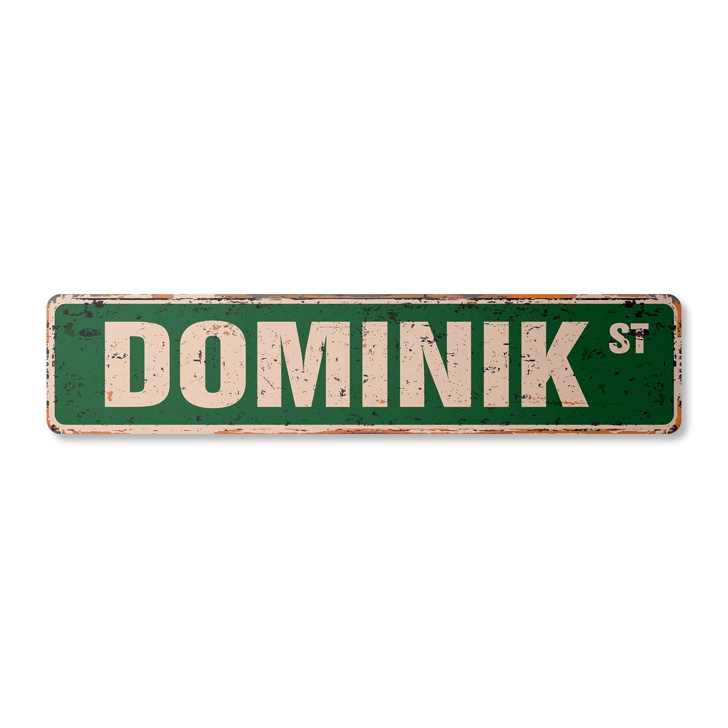 DOMINIK Vintage Plastic Street Sign Childrens Name Room Sign | Indoor ...