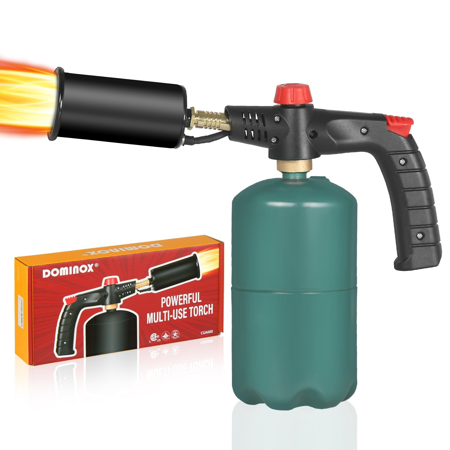 DOMINOX Powerful Propane Torch Grill & Cooking, Adjustable Campfire Starter, Torch Burner by ...