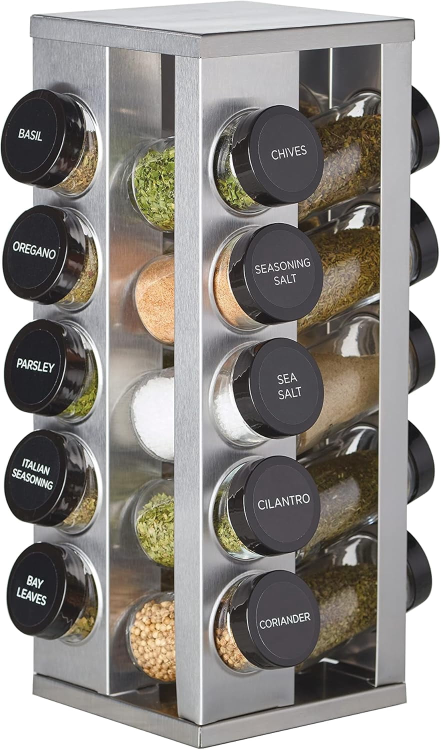 DOMPILC 20 Jar Heritage Revolving Countertop Spice Rack Organizer with ...