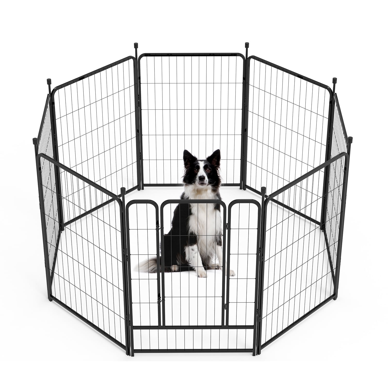 Domqga Heavy Duty Metal Dog Playpen, 8 Panels, 40-Inch Height, Foldable ...
