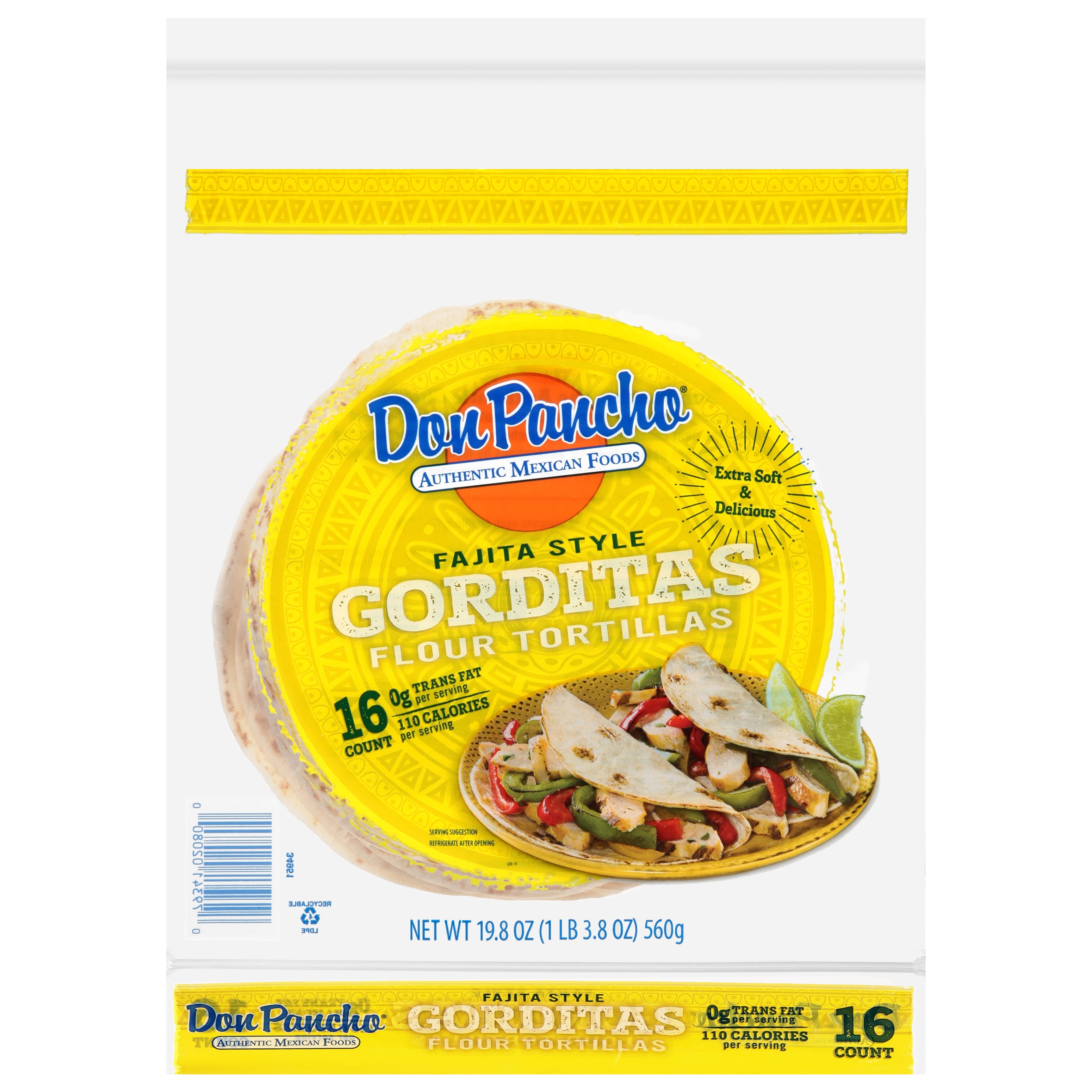 Don Pancho Flour Tortilla 6" , 20 oz, 16 Count - Walmart.com