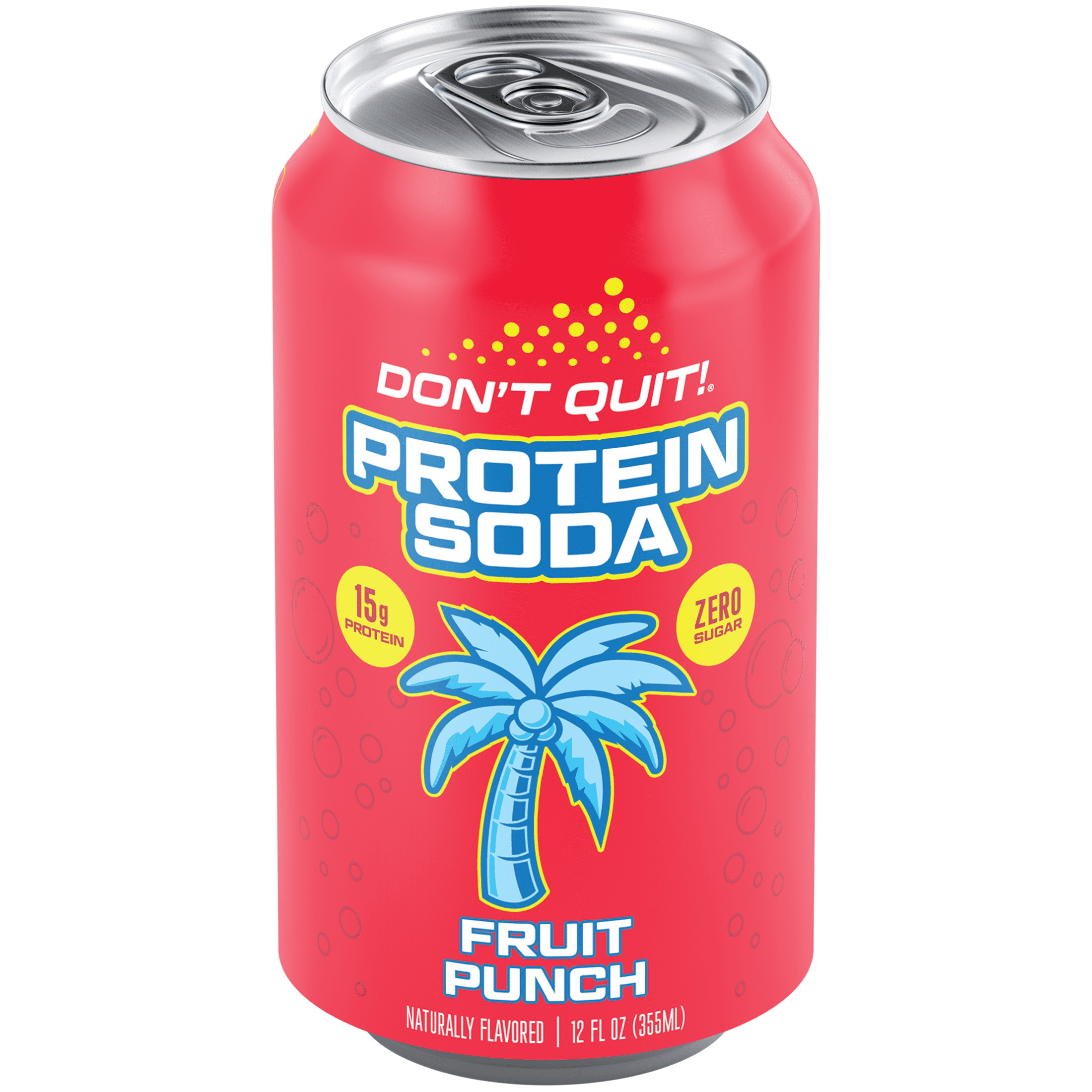 DON'T QUIT Protein Soda Fruit Punch, 15g Protein 12oz - Walmart.com