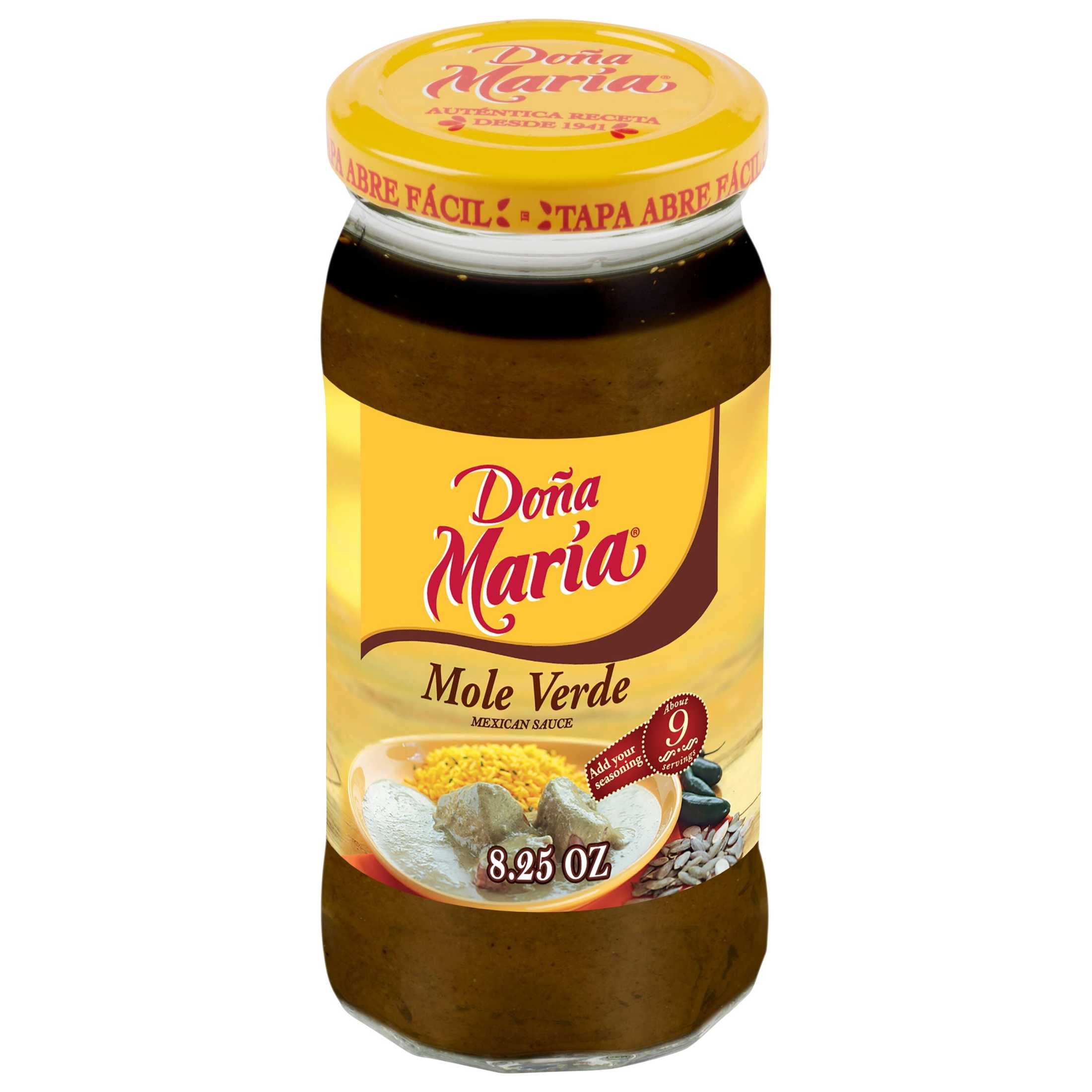 Doña María Verde Mole Cooking Sauce 8.25 oz Glass Jar Mexican Authentic ...