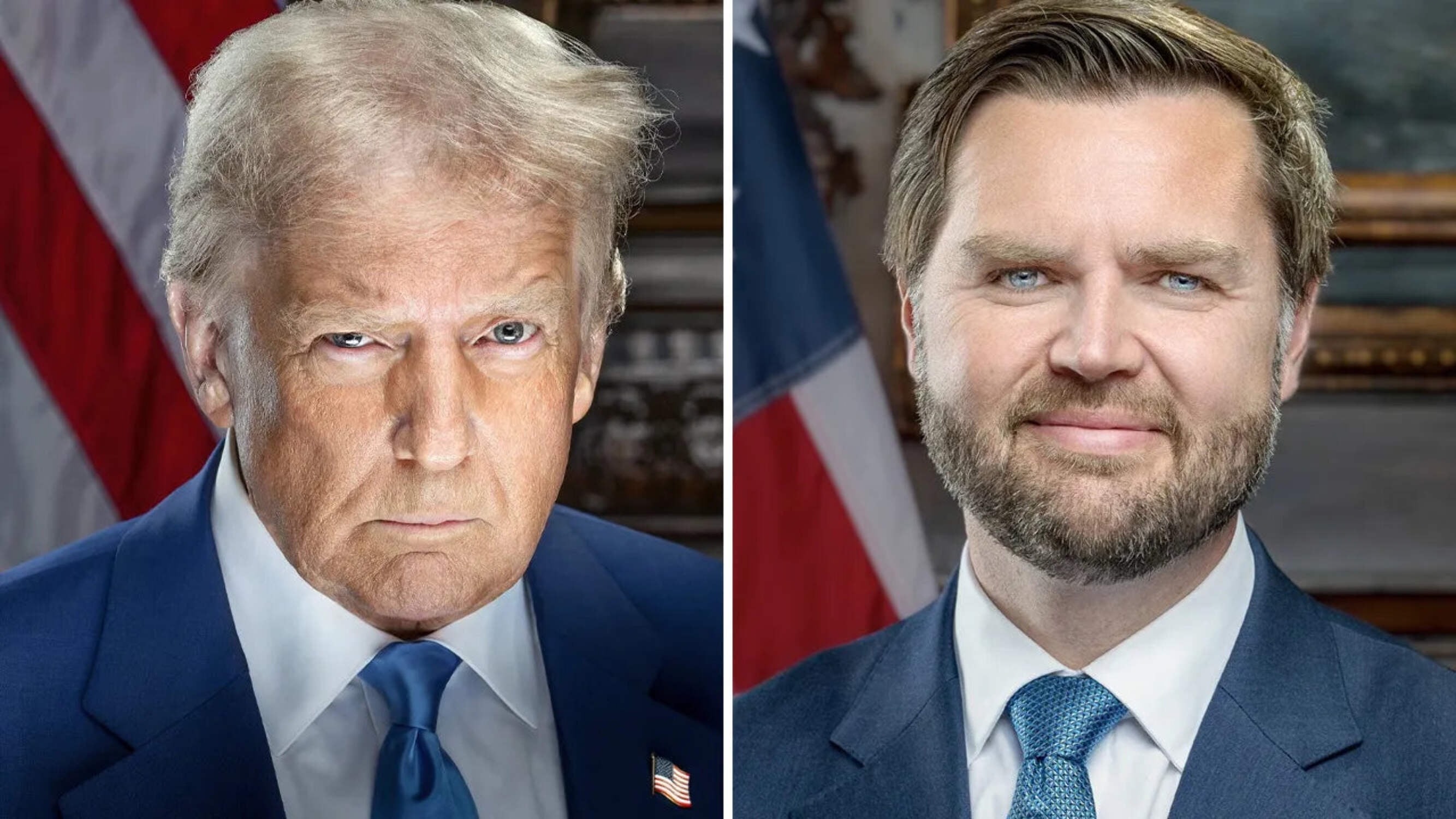 Donald Trump JD Vance Official 2025 Portraits Poster Picture Photo ...