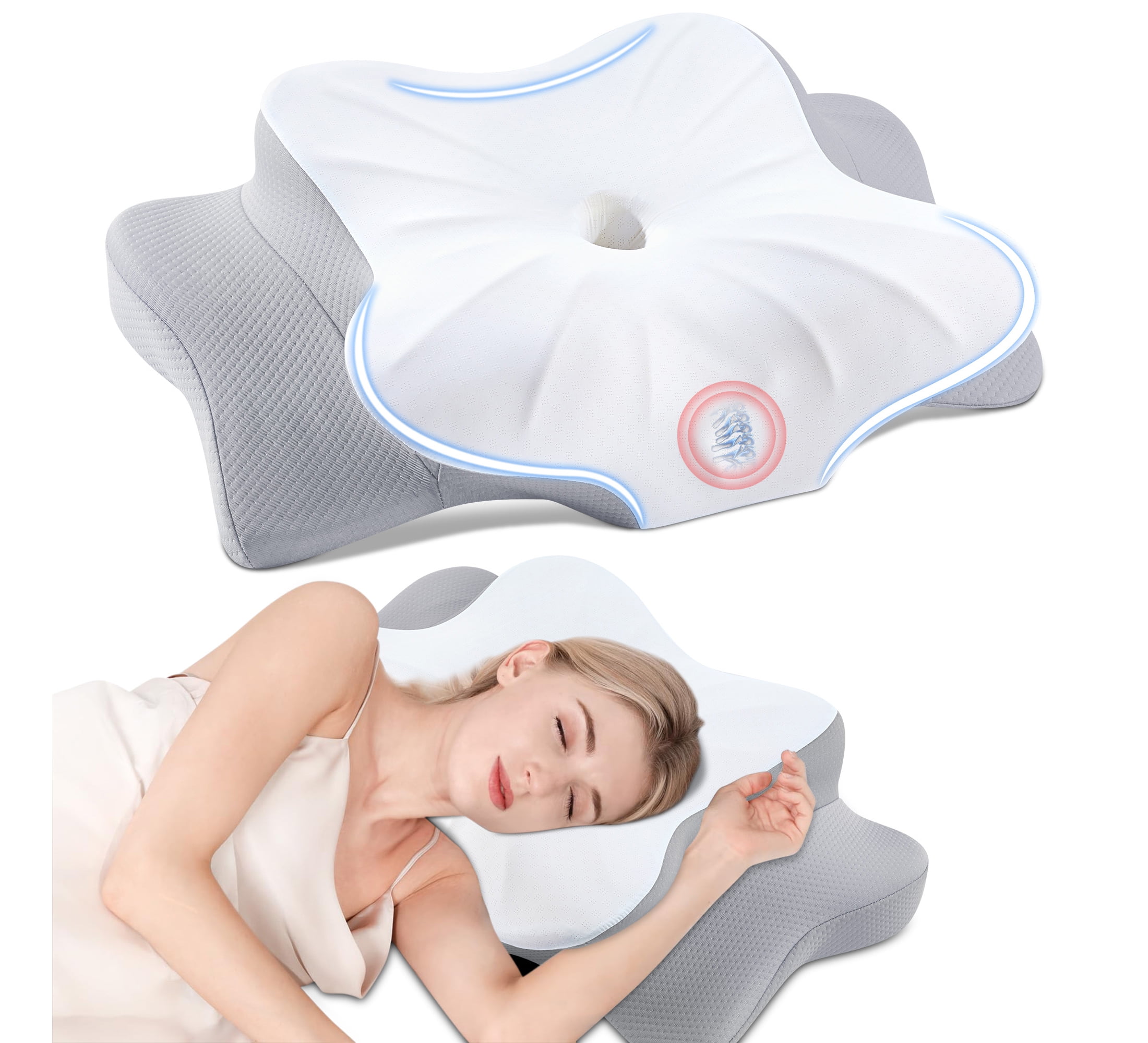 Free Shipping! DONAMA Cervical Pillow for Neck Pain Relief,Memory Foam ...