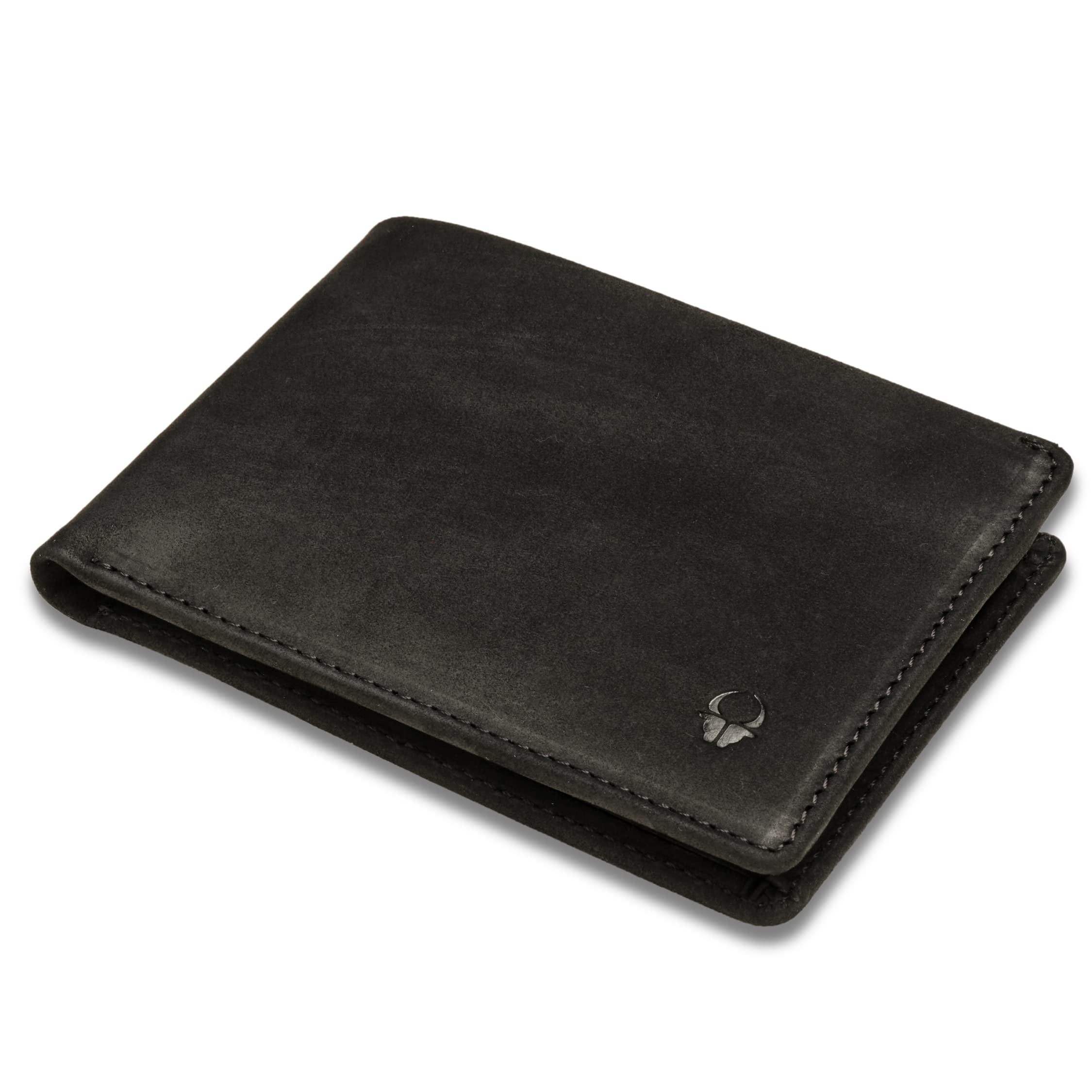 DONBOLSO Slim Wallet - Minimalist Wallet - Bifold Leather Wallet ...
