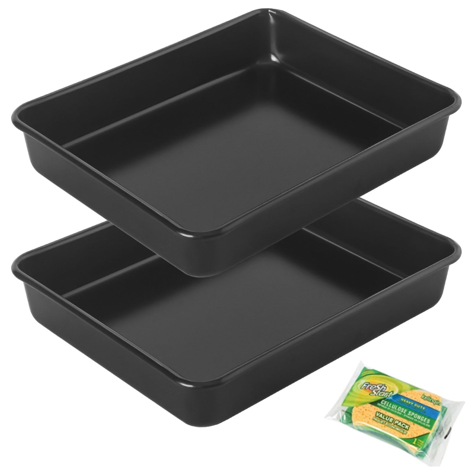 Donepart 11x9 in Baking Sheets Pan Nonstick, 2 Pack Deep Toaster Oven ...