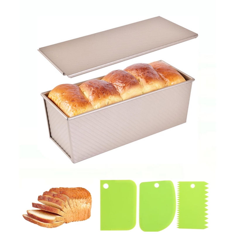 DONEPART 13Inch Long Pullman Bread Pan with Lid,2.2LBS Non Stick Loaf ...