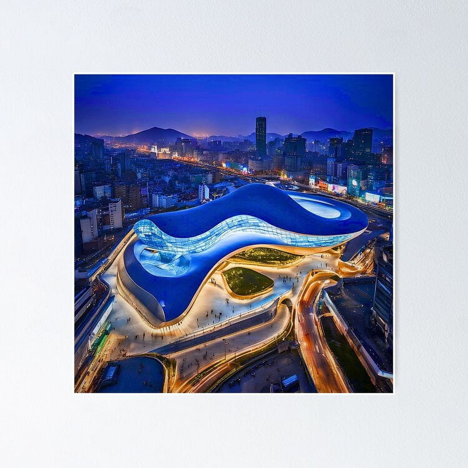 DONGDAEMUN VIBRANT CYBERPUNK SEOUL PLAZA Poster, 24x36 UNFRAMED ...