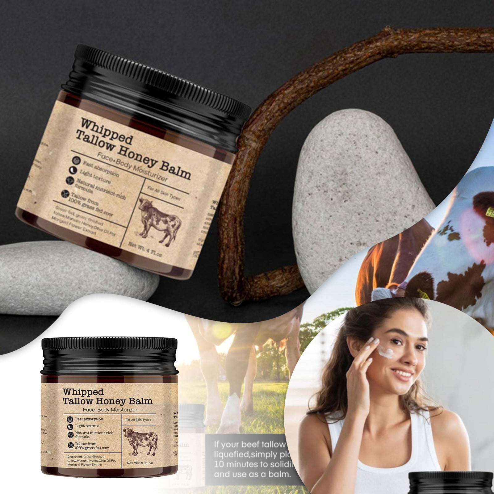 DONGGWTS 120ml Beef Facial Moisturizer Body Nourishing Moisturizing ...