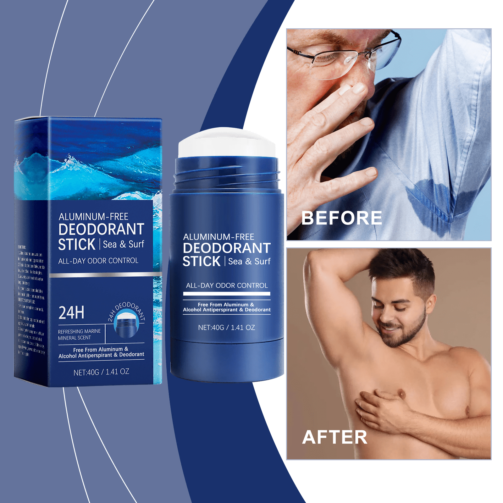 DONGGWTS Aluminum Stick Marine Scent Long Lasting Odor Sweat Control ...