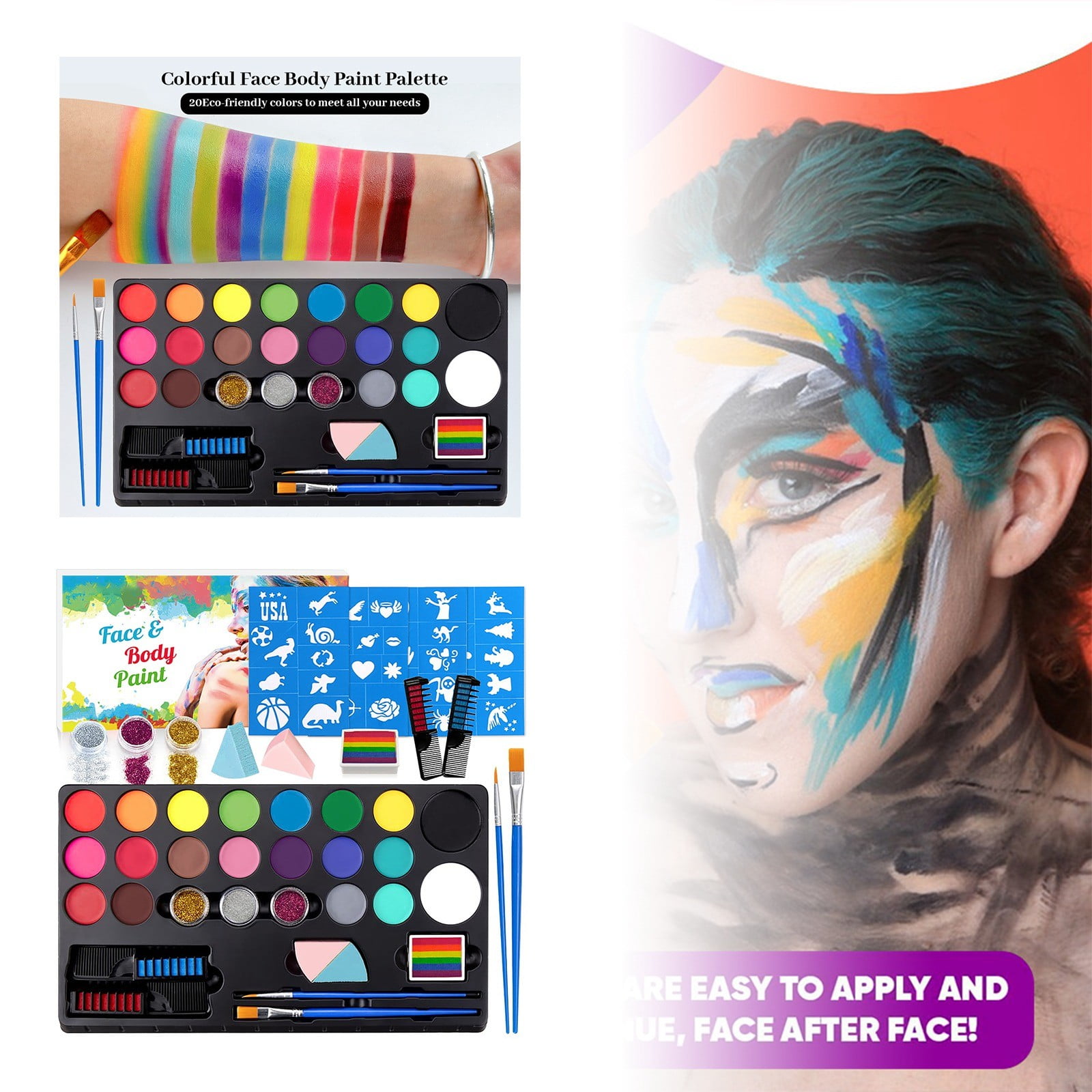 DONGGWTS Body Painting Face Paint Set Hand Painted Body Painting ...
