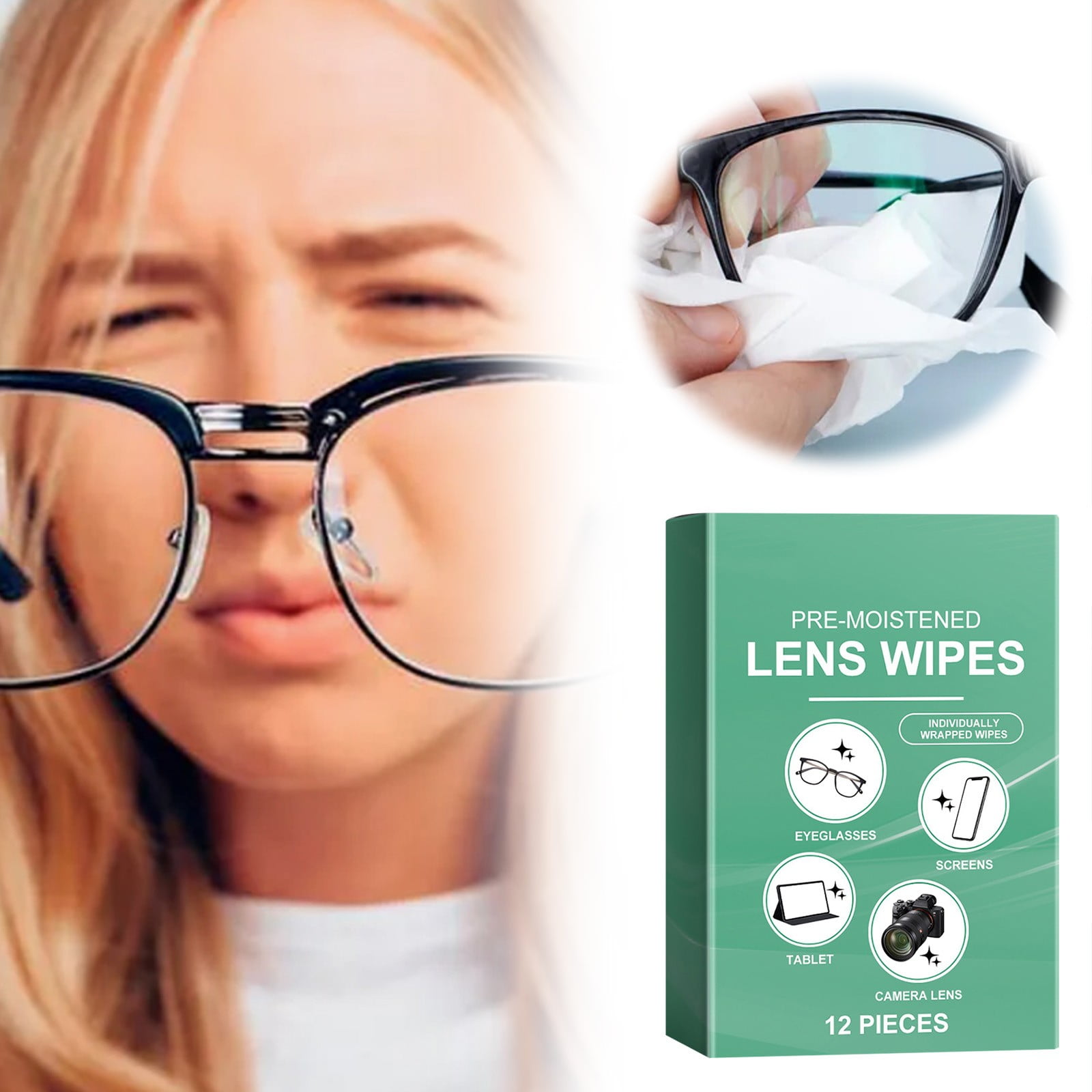 DONGGWTS Lens Cleaning Wipes Wet Individually Packaged Screen Wipes（5ml ...