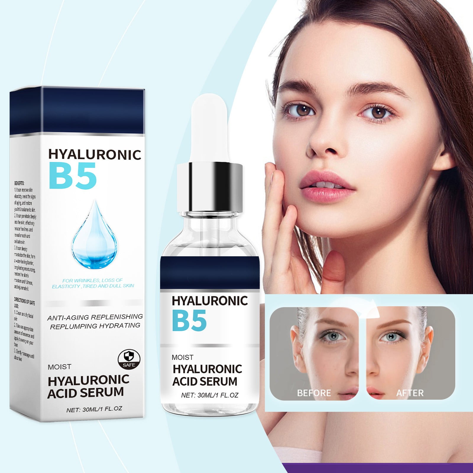 DONGGWTS Pure H Yaluronic A Cid S Erum For Face With Vitamin B5 Hydrating S Erum For Mugwort ...