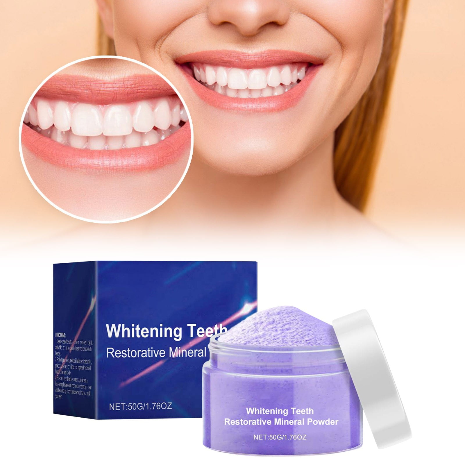 DONGGWTS Purple Tooth Powder Gentle Oral Cleaning Care Fresh Breath Clean Teeth Care ...