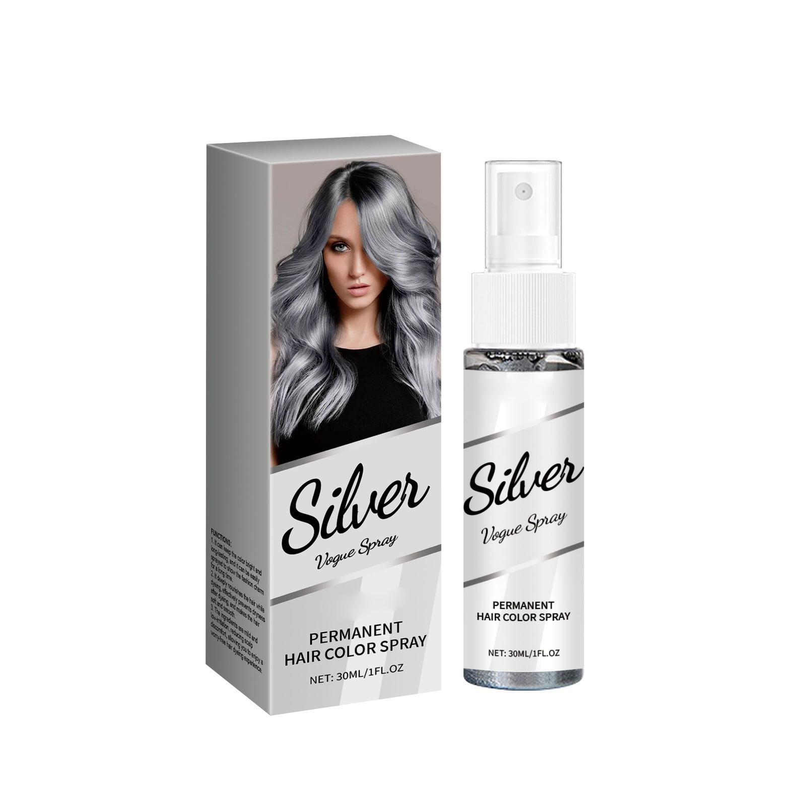 DONGGWTS Silver Gray Hair Dye Spray Long Lasting Lock Color Nourishing Extract Hair Care Trendy ...