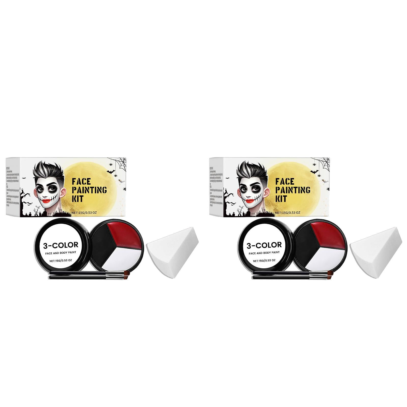 DONGGWTS T Black White Red Face Body Paint Colors Clown Makeup Kit With ...