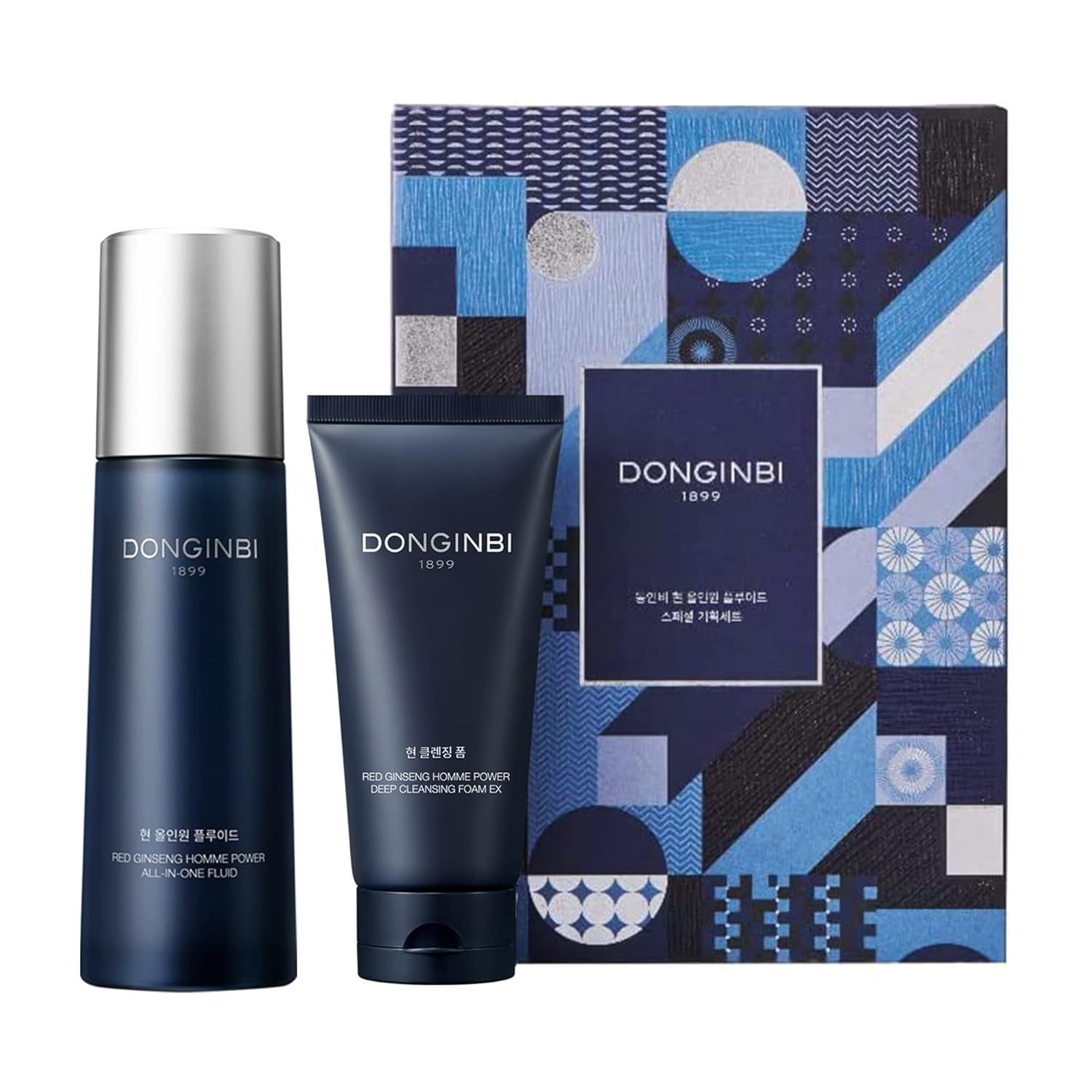 DONGINBI Red Ginseng Homme All-in-one Special Set, Cleansning Foam EX & All-in-one Fluid, Anti ...