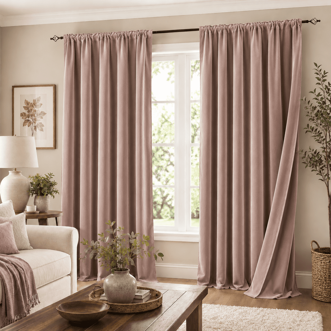 DONGPAI 100% Blackout Curtains for Bedroom, 510GSM Heavyweight Chenille ...