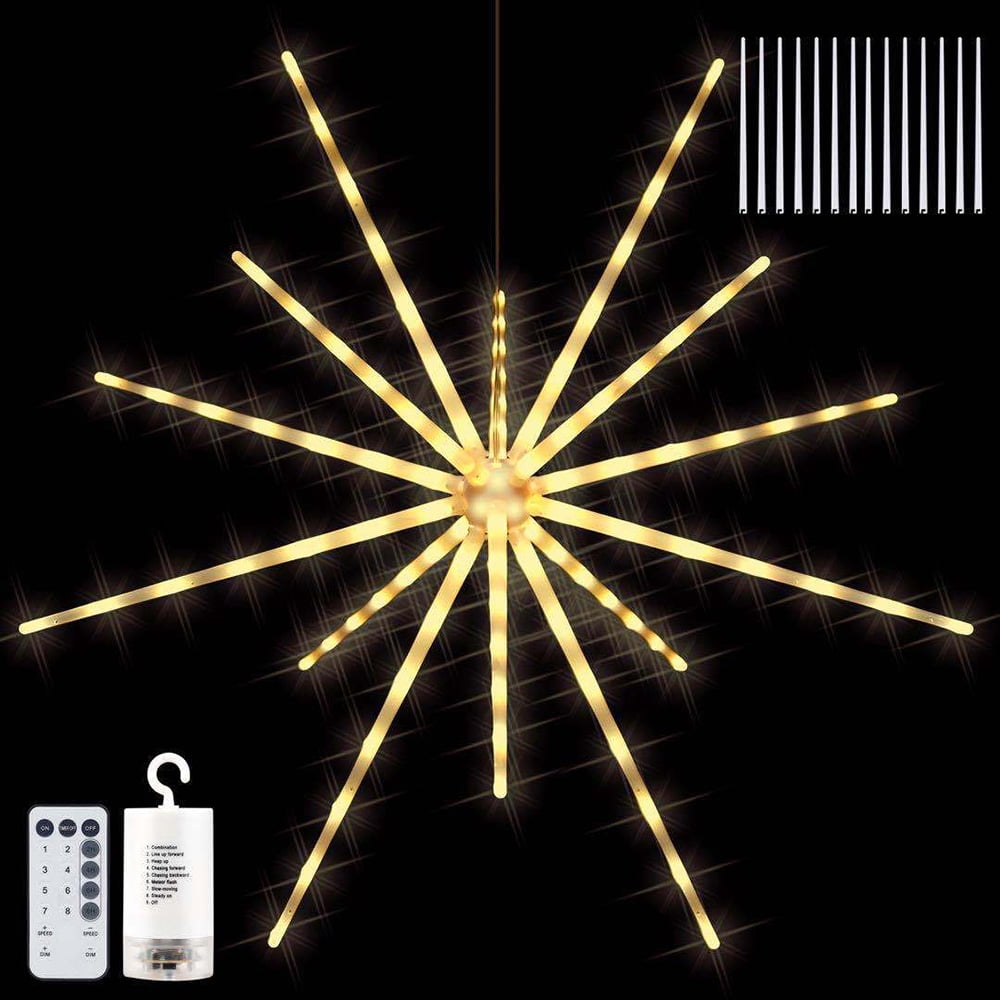 DONGPAI LED Hanging Starburst Lights, Firework Fairy String Lights with ...