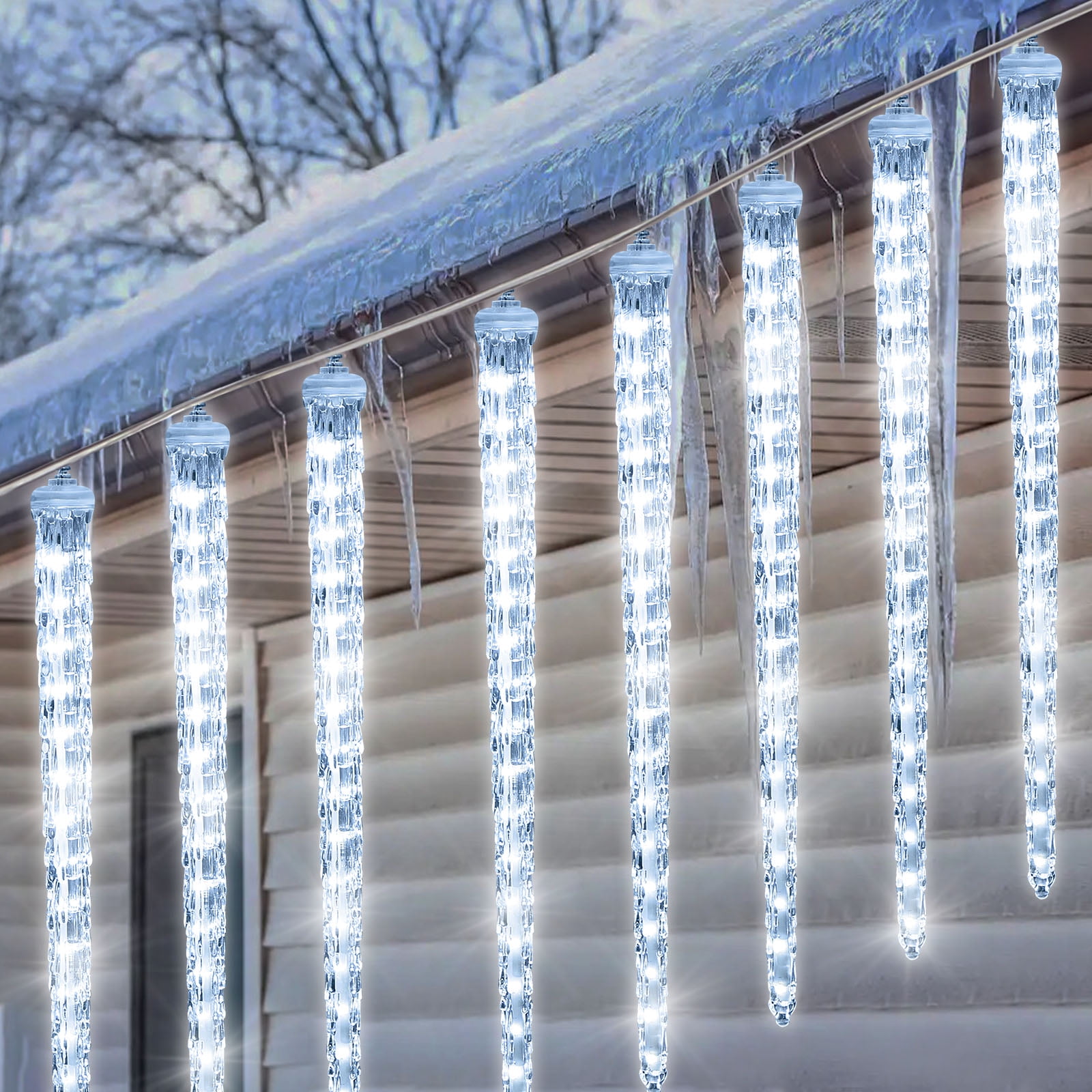 DONGPAI 16.7'' LED Icicle Meteor Shower Xmas Lights, Crystal Ice ...