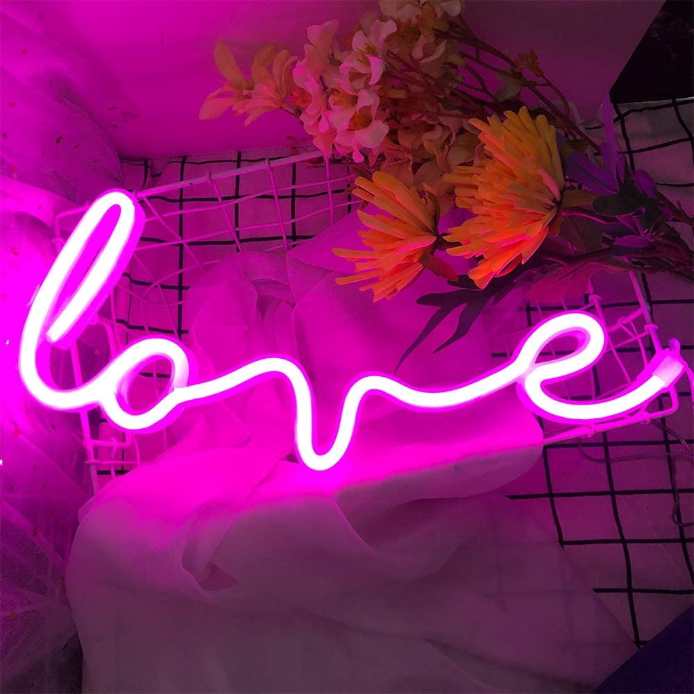 DONGPAI LED Neon Lights Signs for Wall Decor, USB Powered Neon Light ...