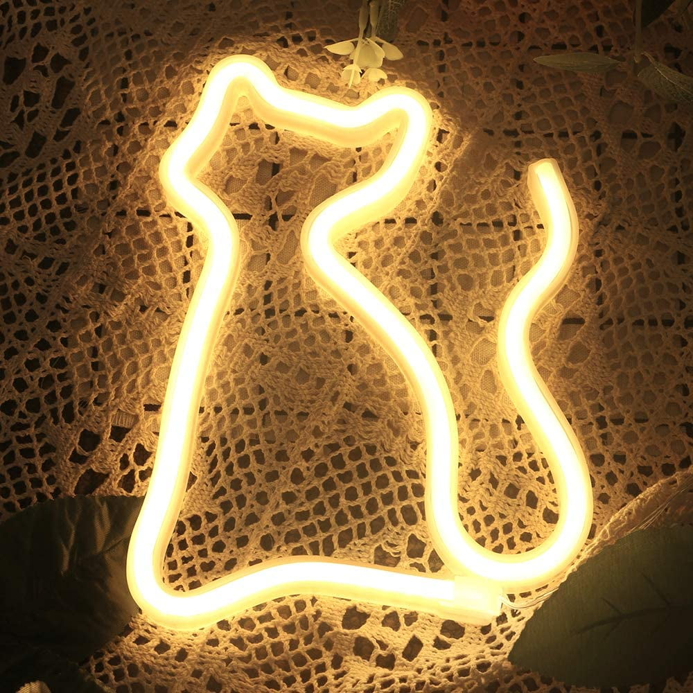 DONGPAI LED Neon Lights Signs for Wall Decor, USB Powered Neon Light ...