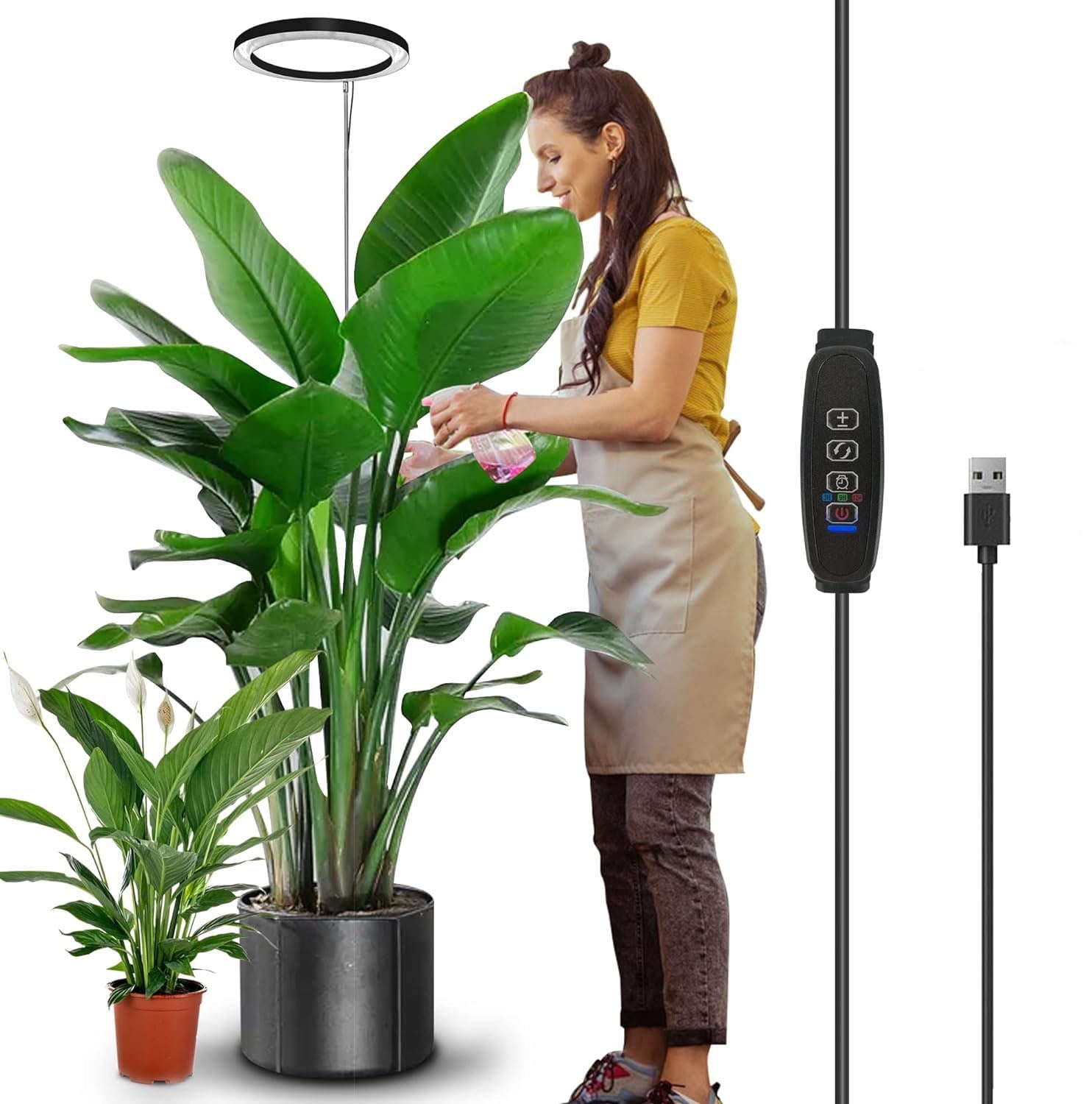 DONGPAI LED Grow Lights, Adjustable 13.7-61.1in, Full Spectrum 72LEDs ...