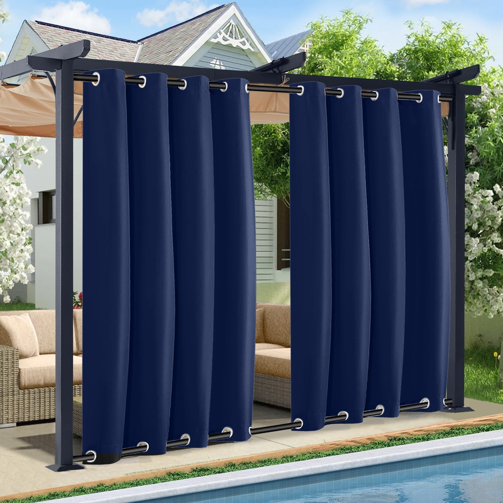 DONGPAI Weatherproof Patio Curtain, Windproof, Thermal Insulated ...