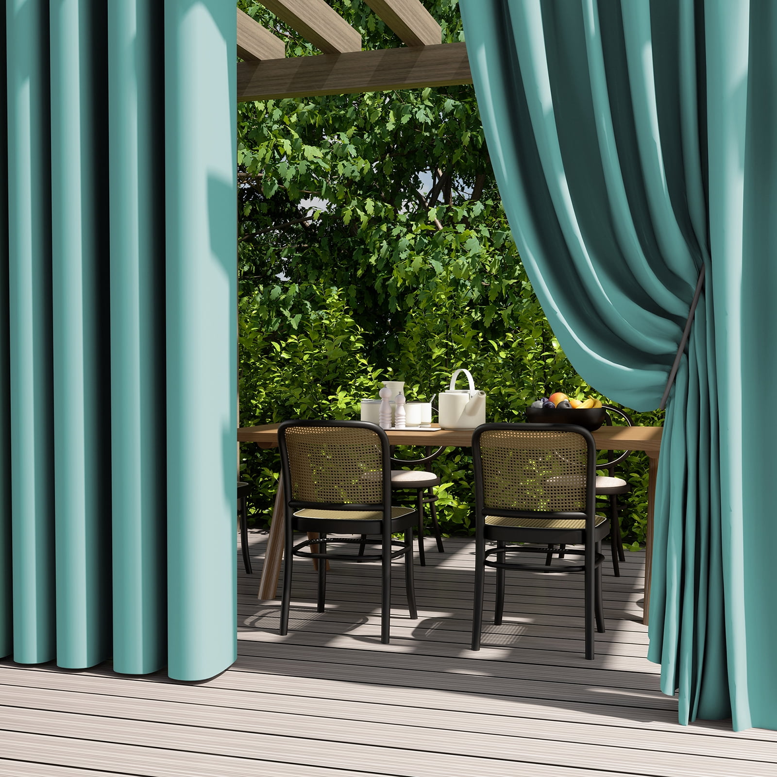 DONGPAI Outdoor Curtains for Patio Waterproof 52" x 108" Grommet Light ...