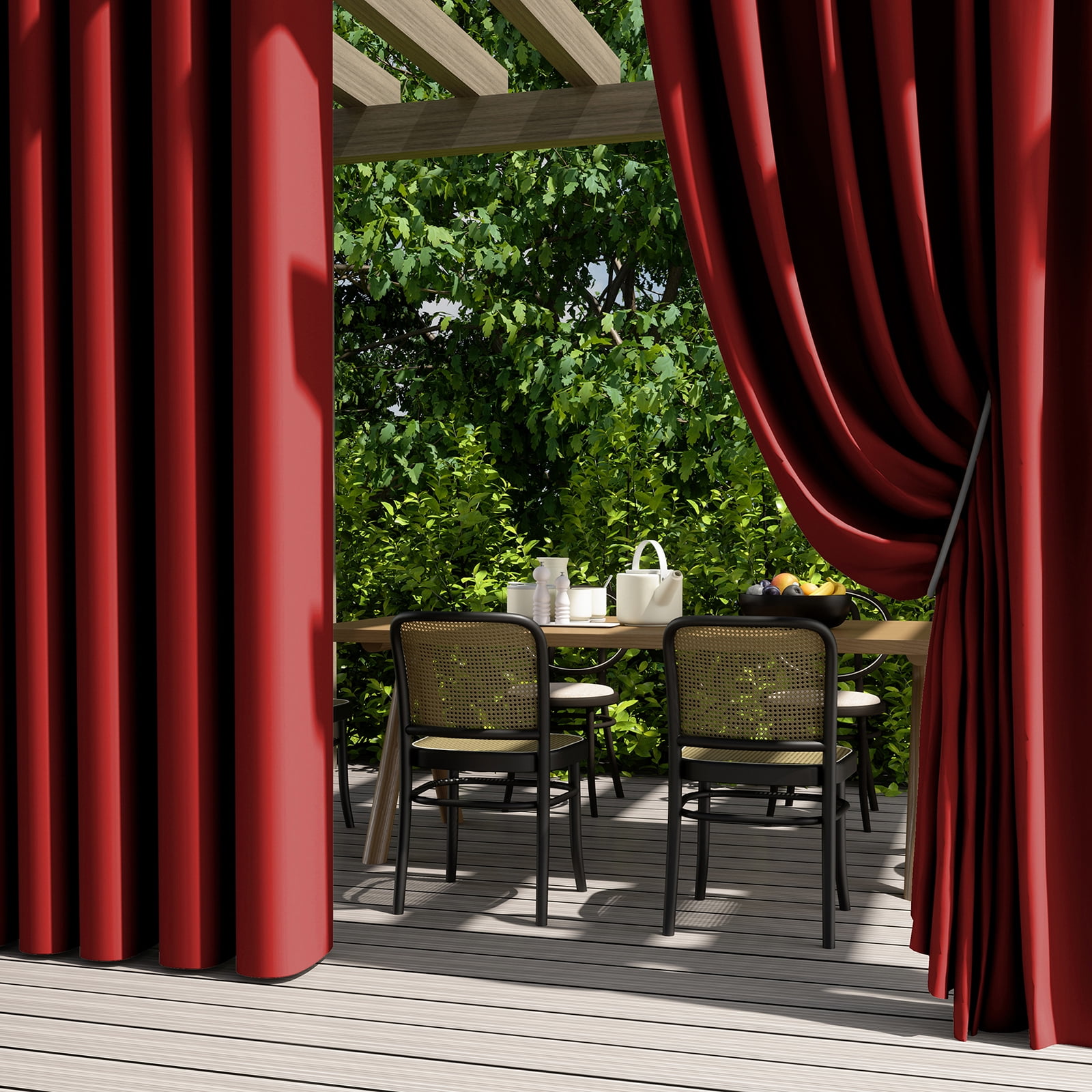 DONGPAI Outdoor Curtains for Patio Waterproof 52" x 84" Grommet Light ...