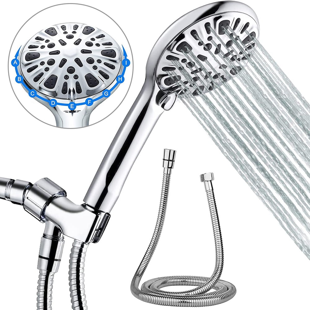 DONGPAI Shower Head 9 Settings with Hose and Adjustable Bracket, High ...