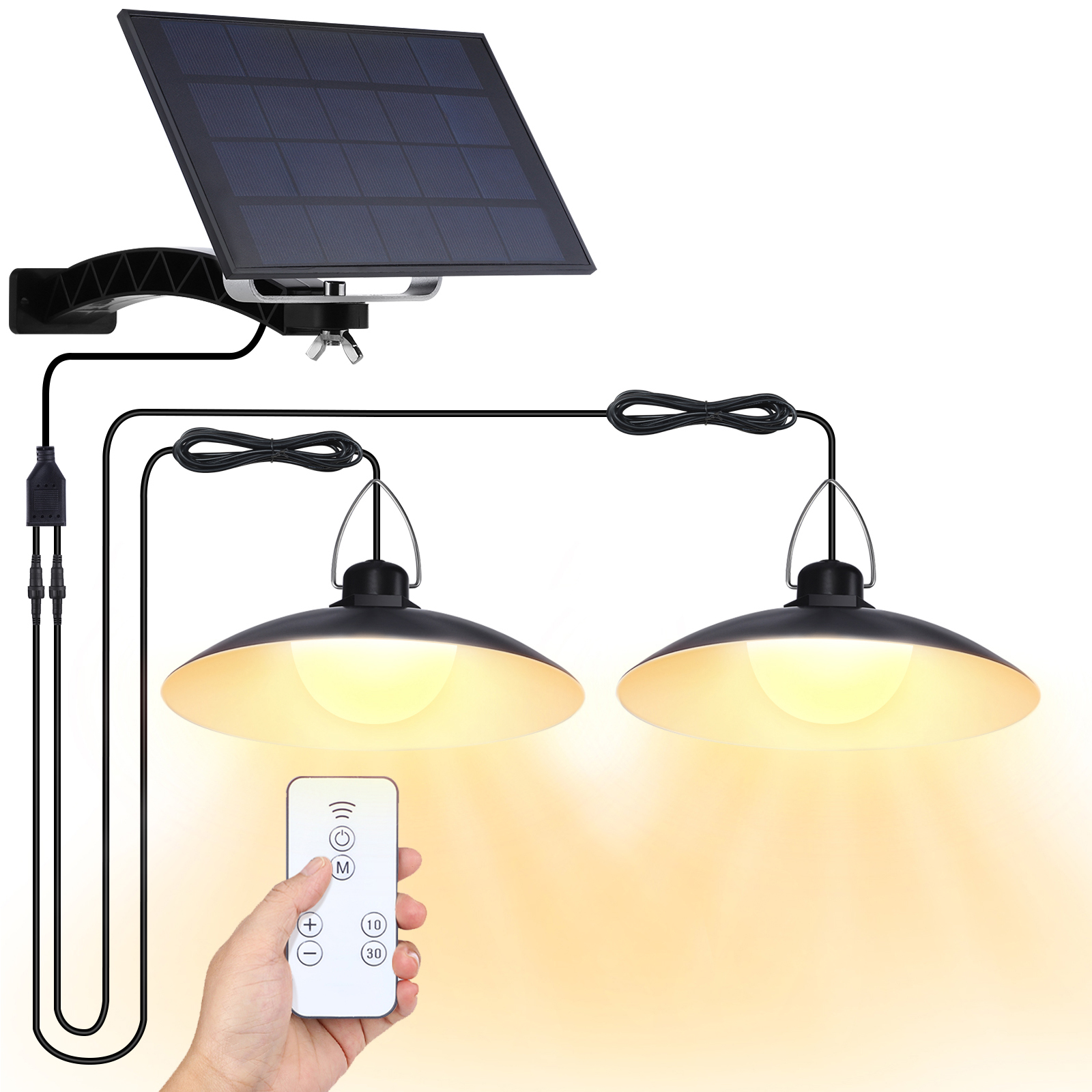 DONGPAI Solar Pendant Lights Remote Control LED Solar Shed Lights ...