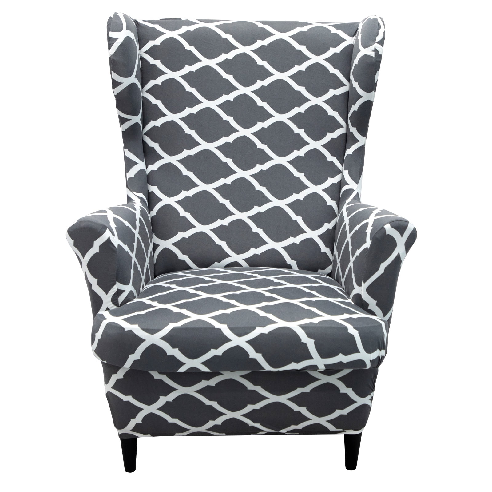 DONGPAI Stretch Wingback Chair Cover Printed Wing Chair Slipcovers ...