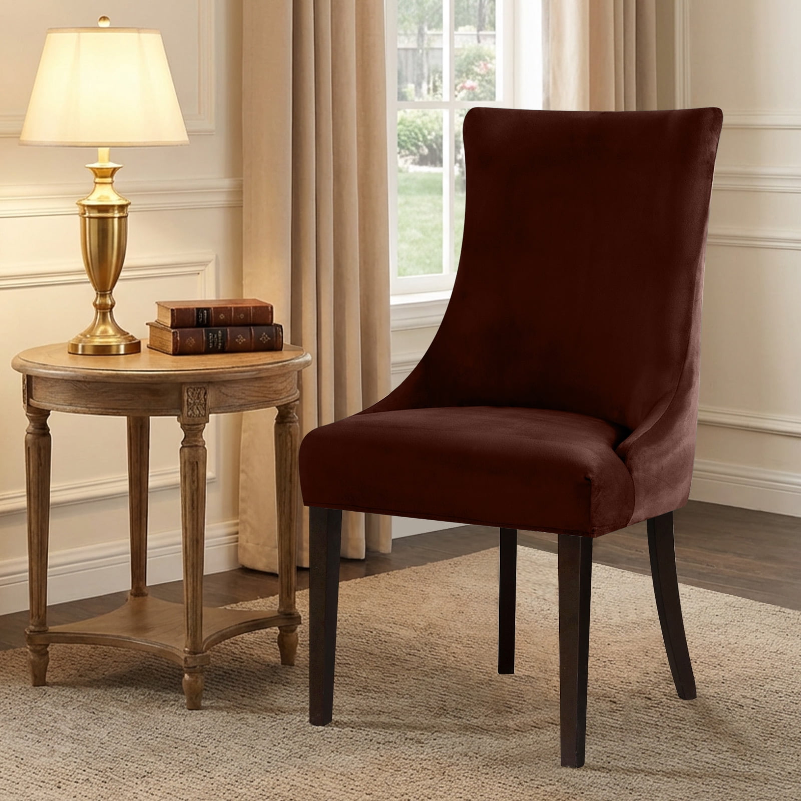 DONGPAI Stretch Wingback Dining Chair Cover Side Chair Slipcover ...