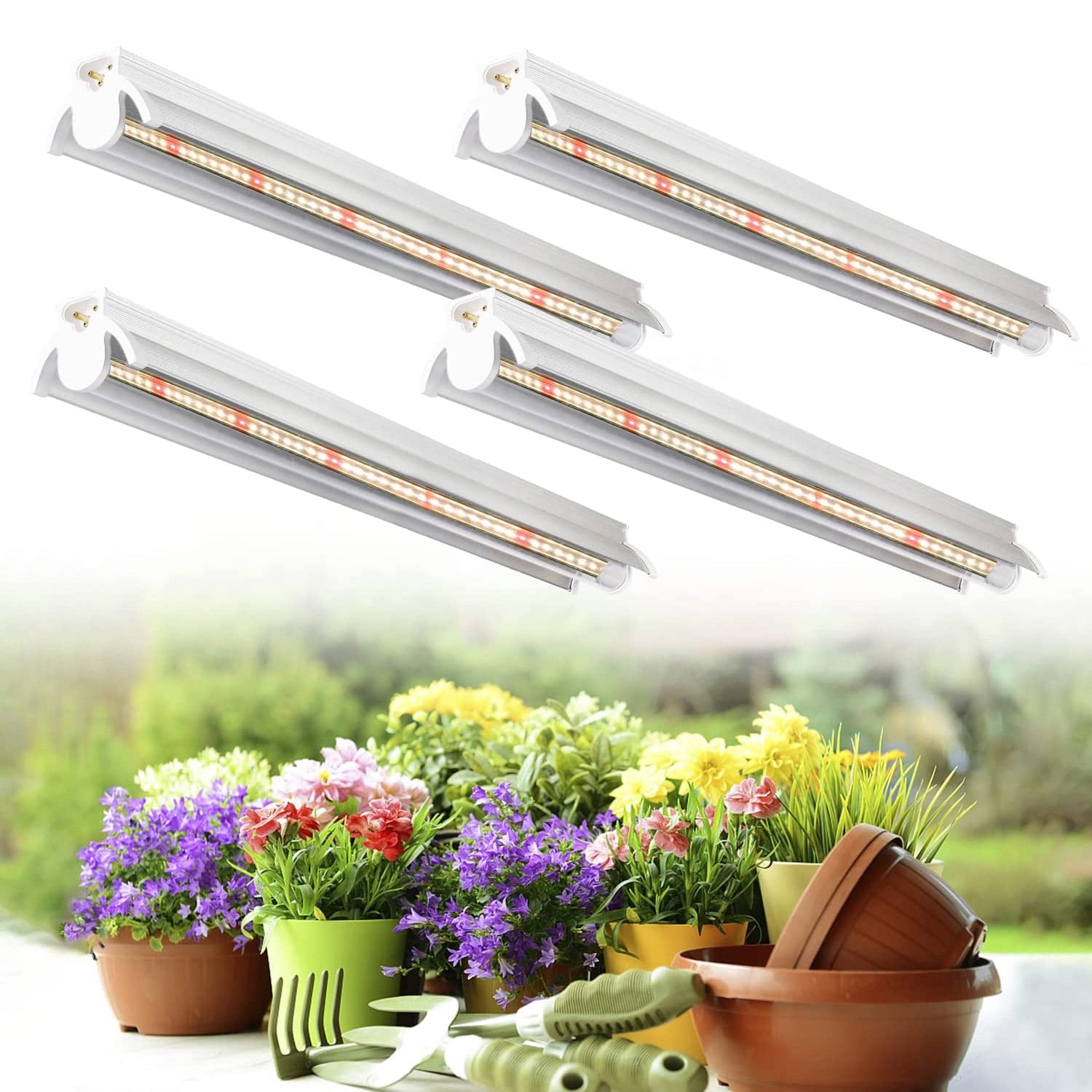 Dongpai T5 LED Grow Lights, 4pcs x 10W, 5000K Full Spectrum, Indoor ...