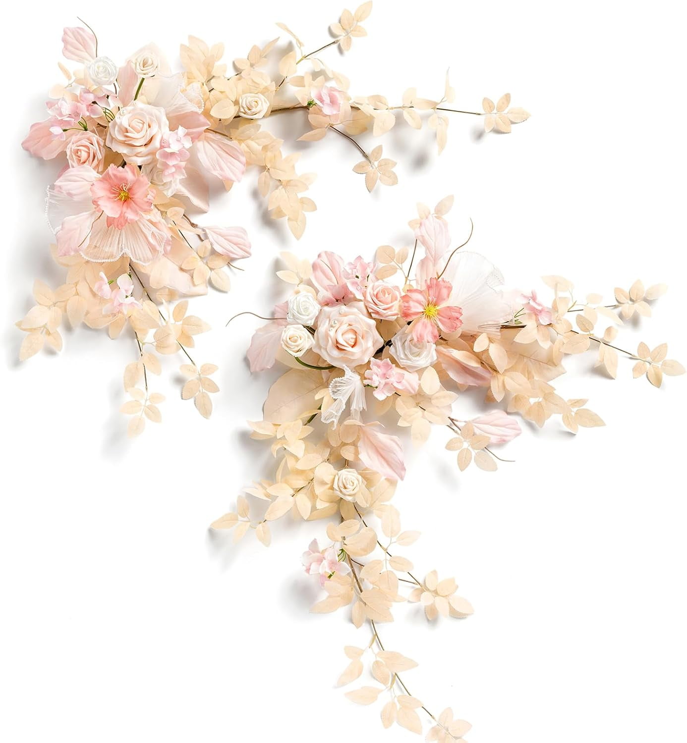 DONGTIAN 2PCS Artificial Floral Swags Centerpieces Burgundy Wedding ...