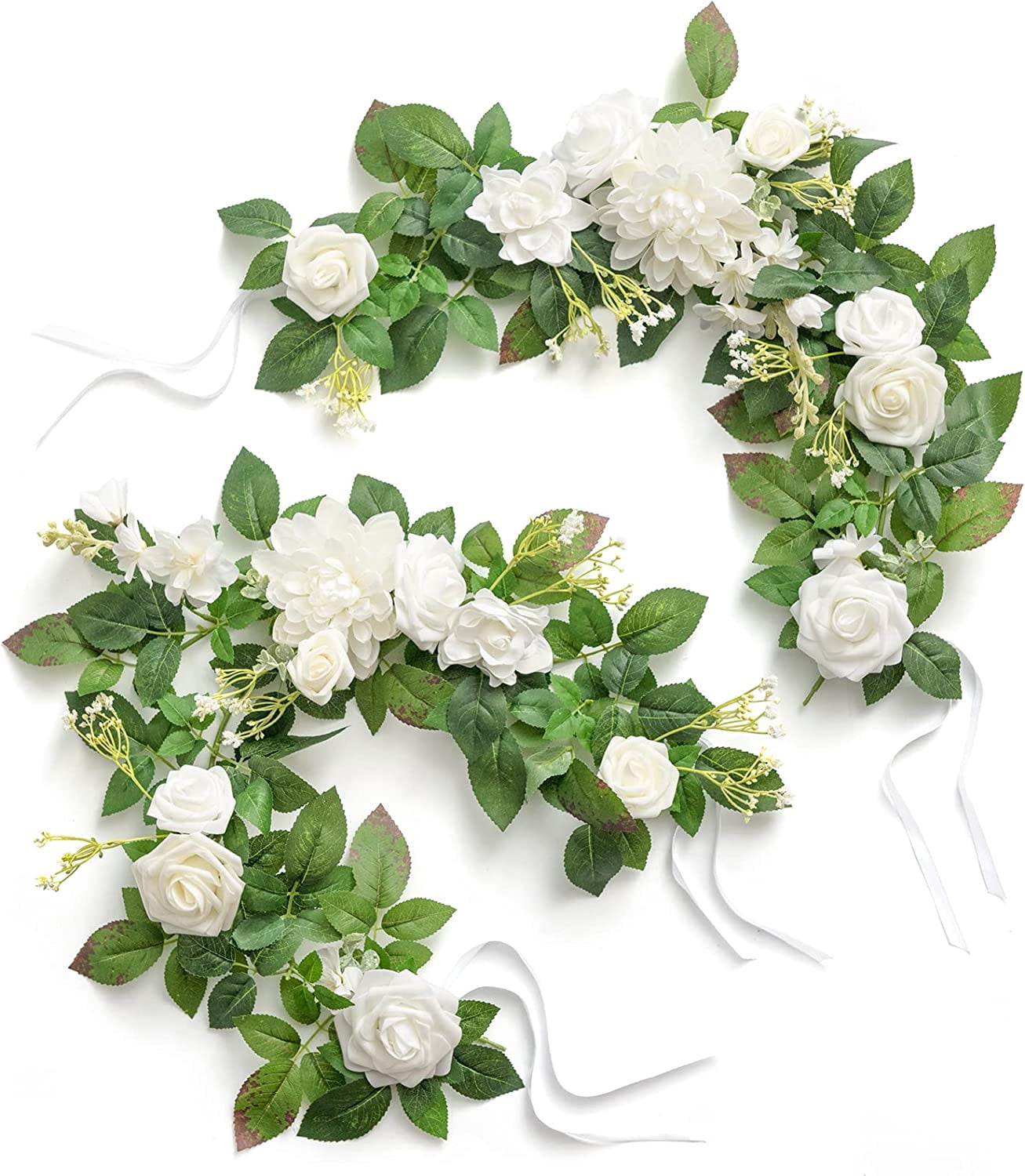 DONGTIAN 6 Pack Wedding Aisle Chair Decorations Flower Garland for ...