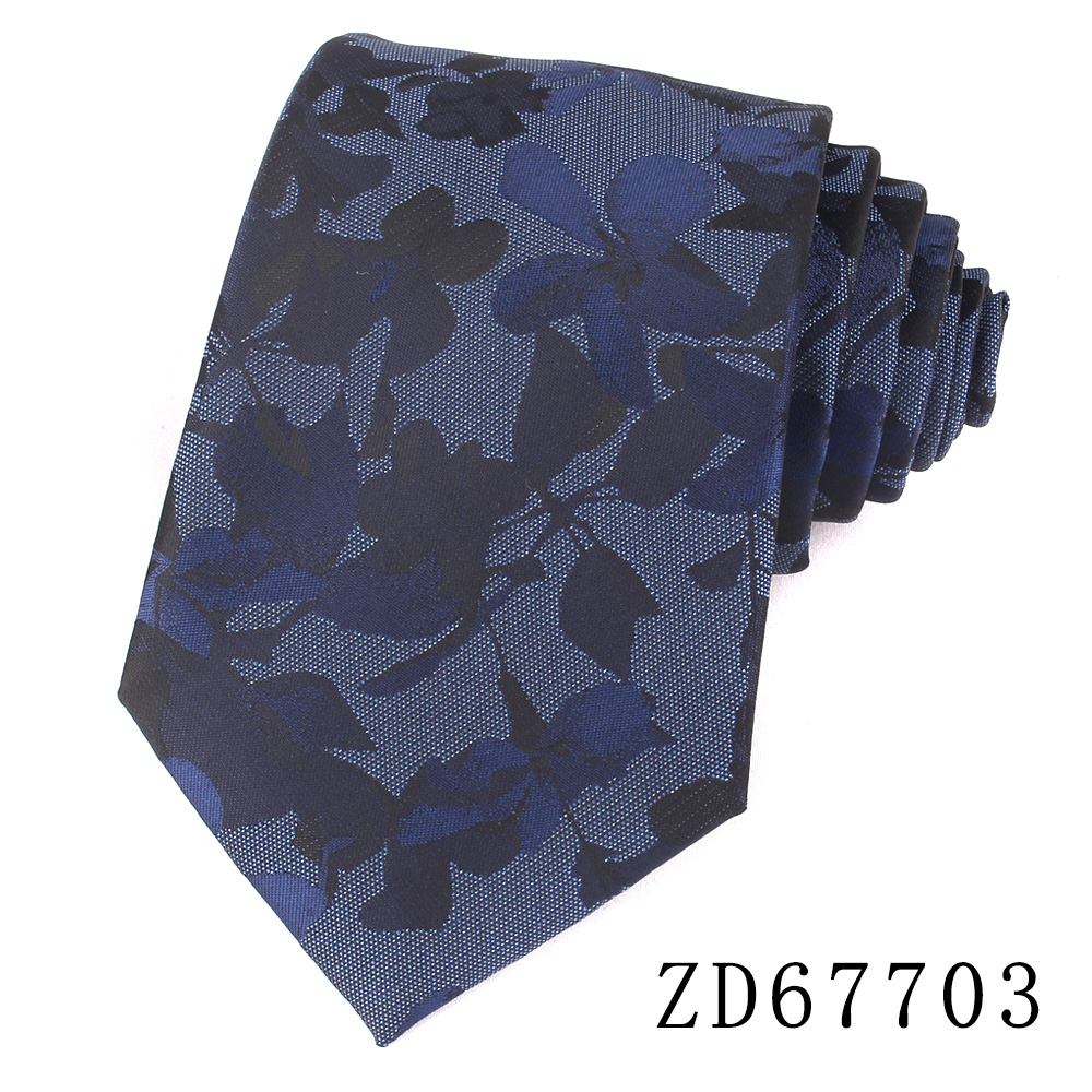 DONGTIAN New Jacquard Blue Pattern Ties Suits Men's Neck Tie For ...
