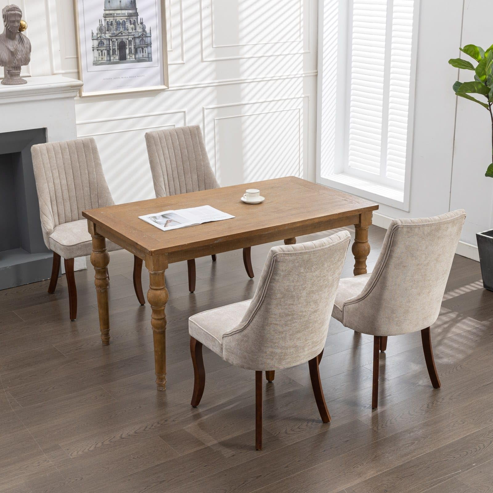 DONICK Mid Century Upholstered Dining Chairs, High Back Side Chairs ...