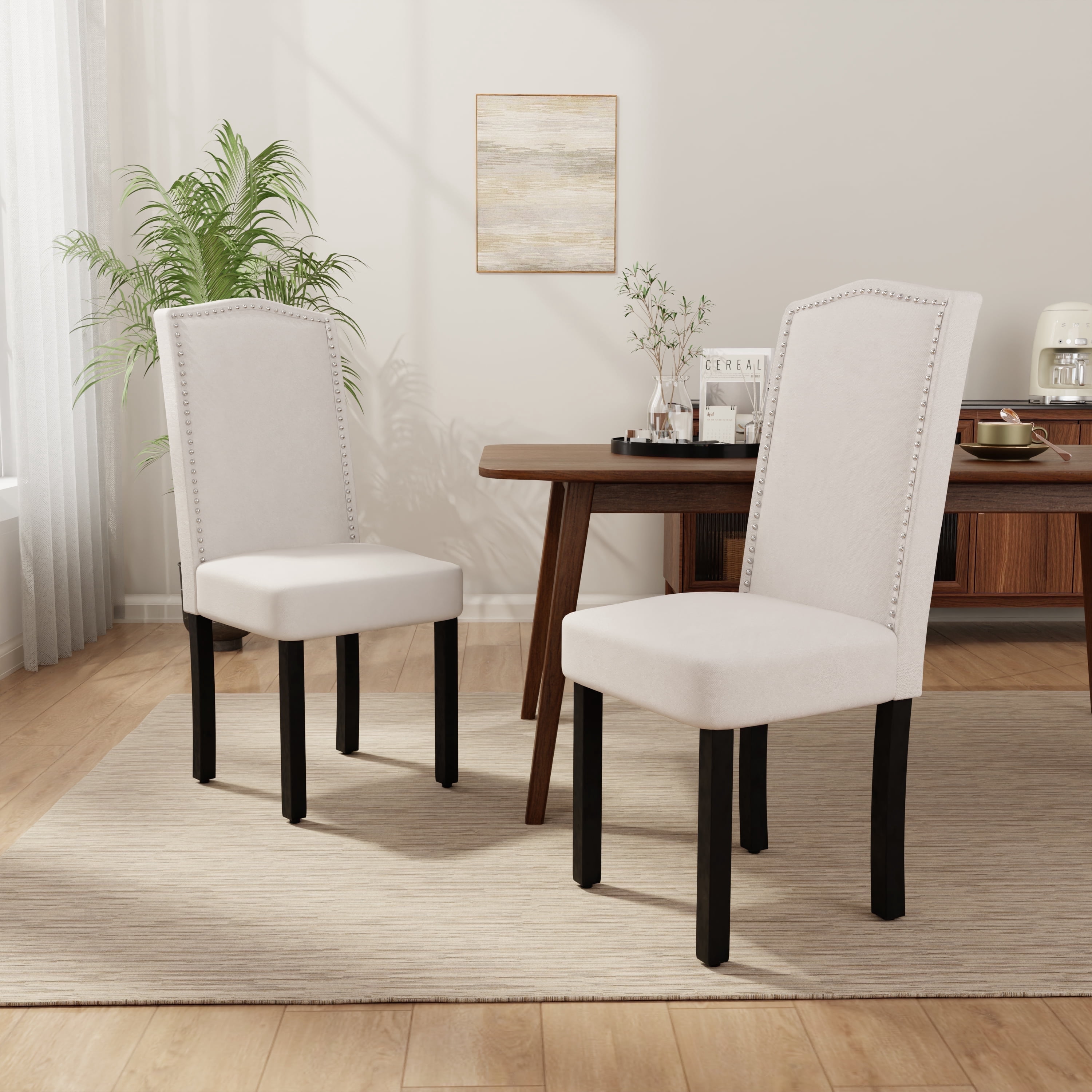 DONICK Mid Century Upholstered Dining Chairs,High-End Dorsal Side ...