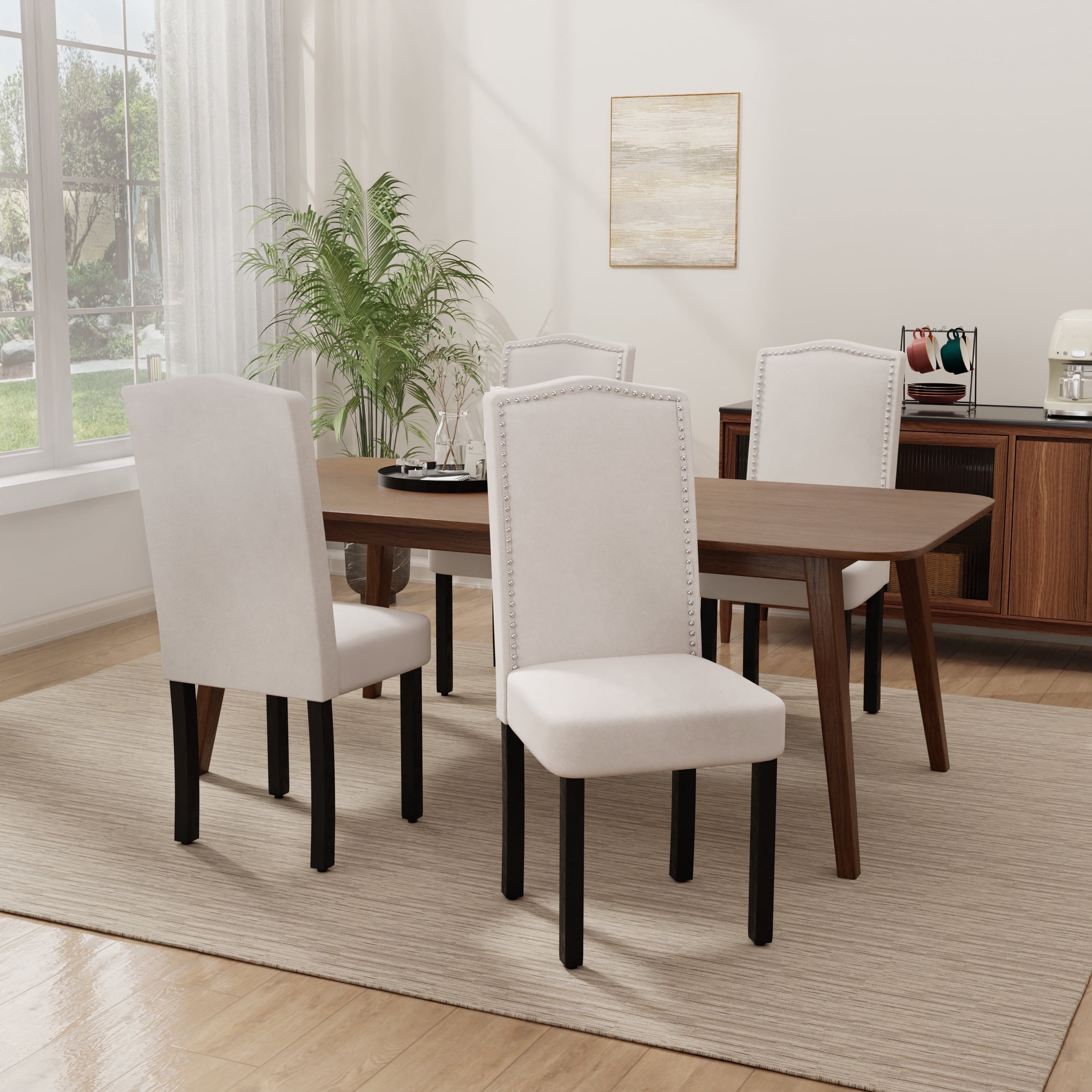 DONICK Mid Century Upholstered Dining Chairs,High-End Dorsal Side ...