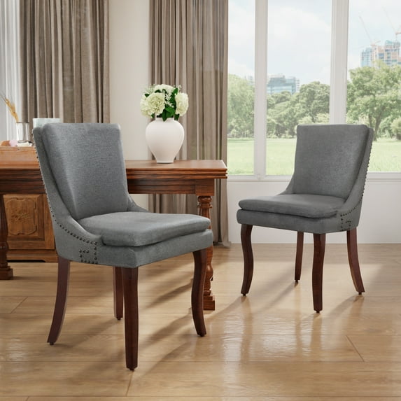 DONICK Modern Dining Chairs,Chenille Fabric Kitchen Dining Room Chairs ...