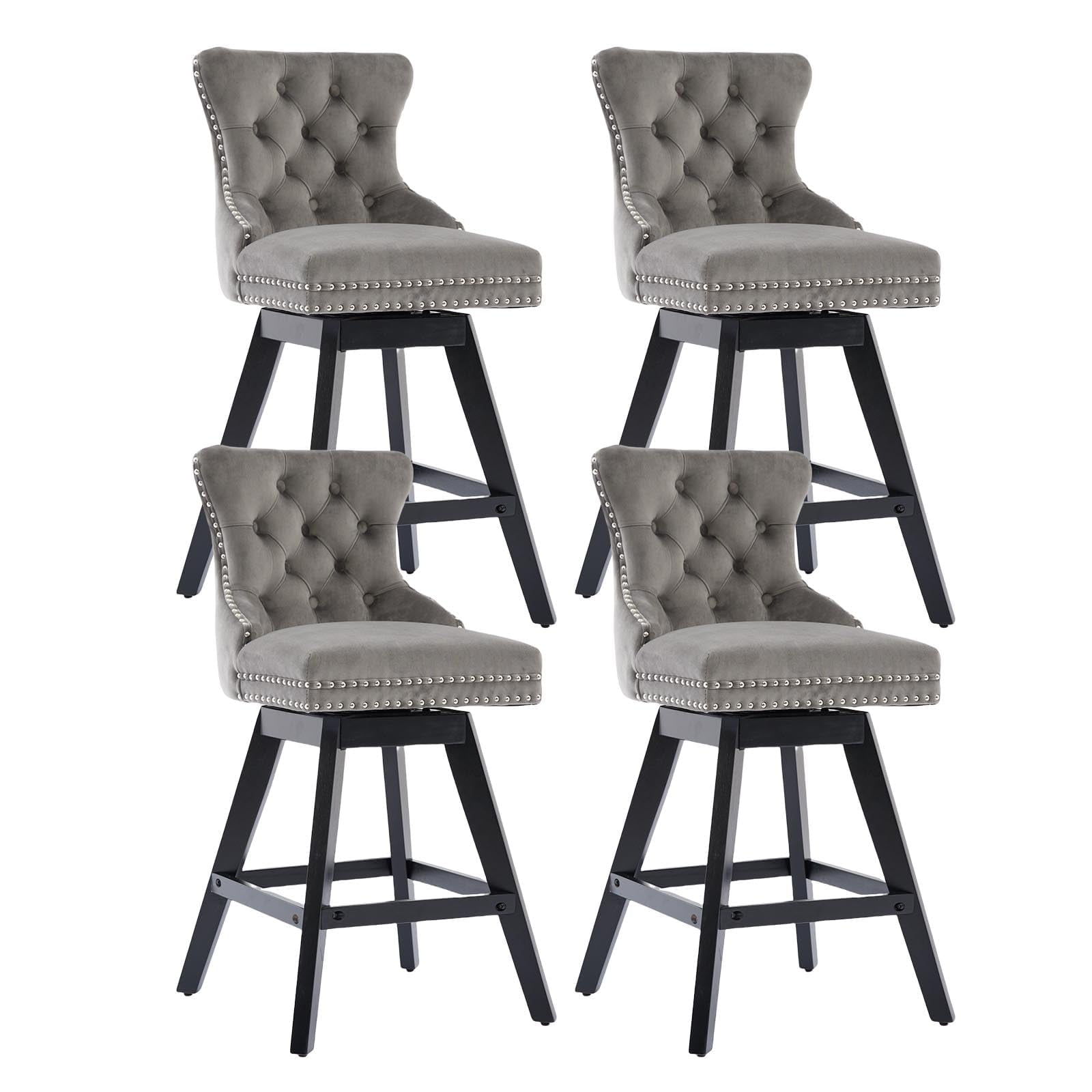 DONICK Velvet Swivel Bar Stools,Upholstered Counter Height Rotating ...