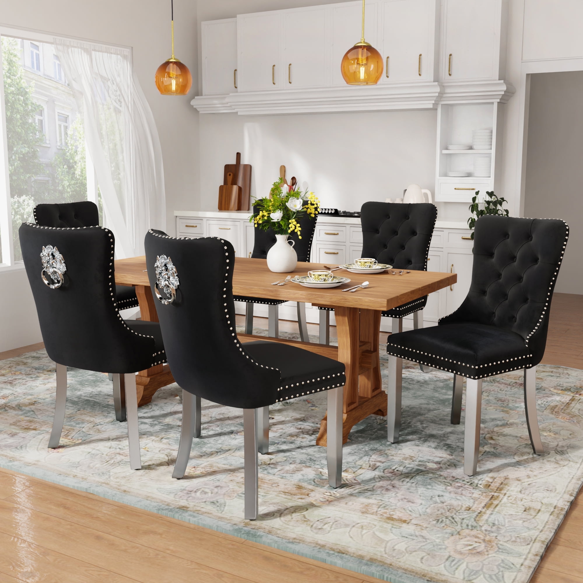 DONICK Velvet Upholstered Dining Chairs,Kitchen & Dining Room Chairs ...