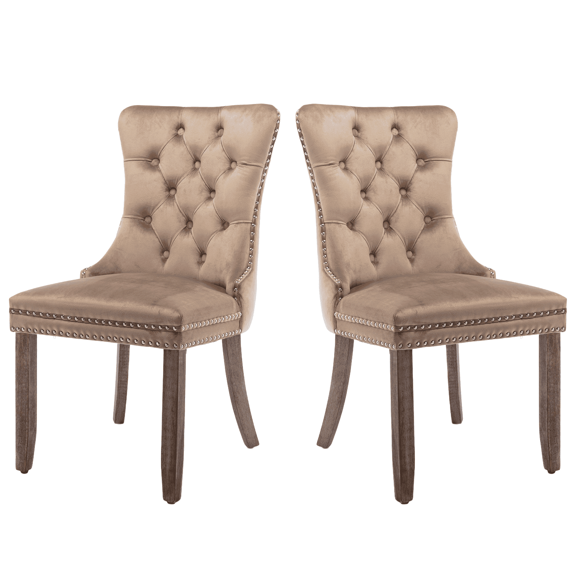 DONICK Velvet Upholstered Dining Chairs , Kitchen & Dining Room Chairs, Nailheads Tufted, Soft ...