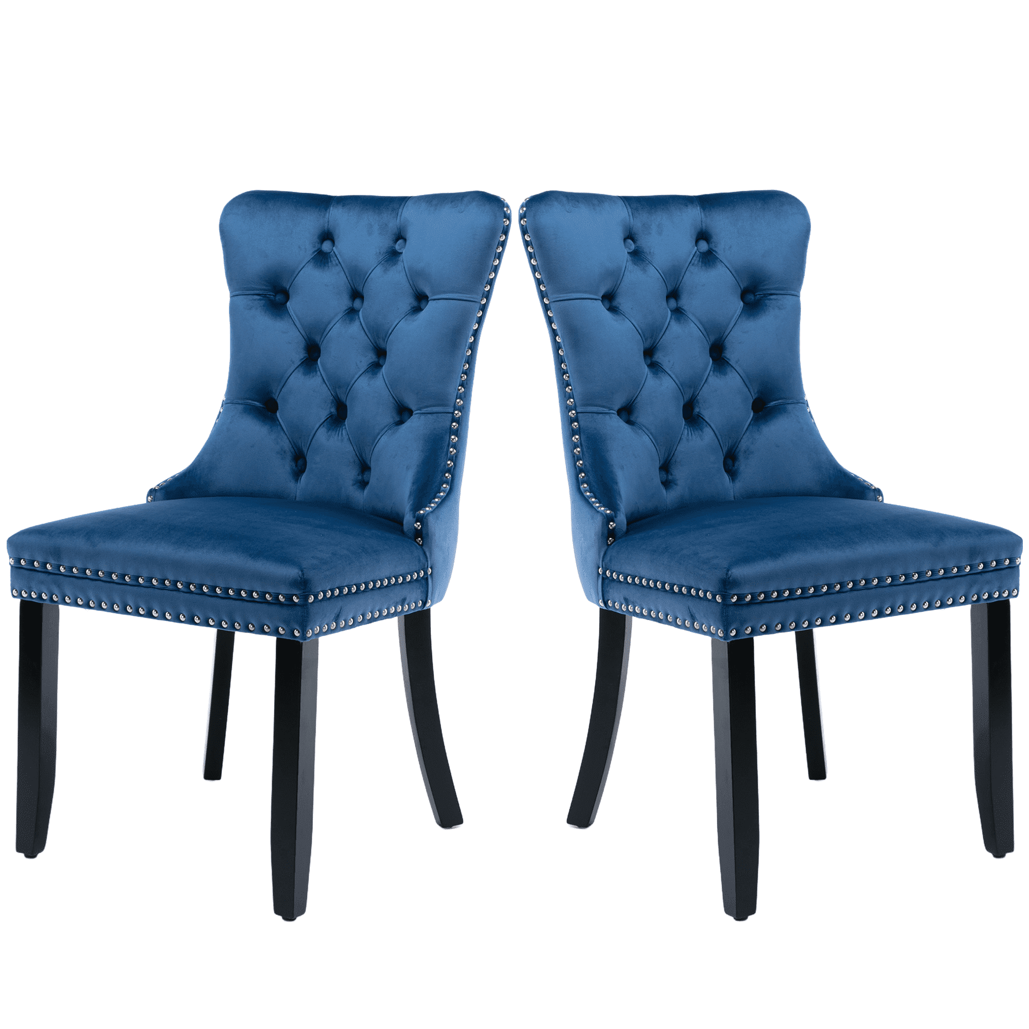 DONICK Velvet Upholstered Dining Chairs , Kitchen & Dining Room Chairs, Nailheads Tufted, Soft ...