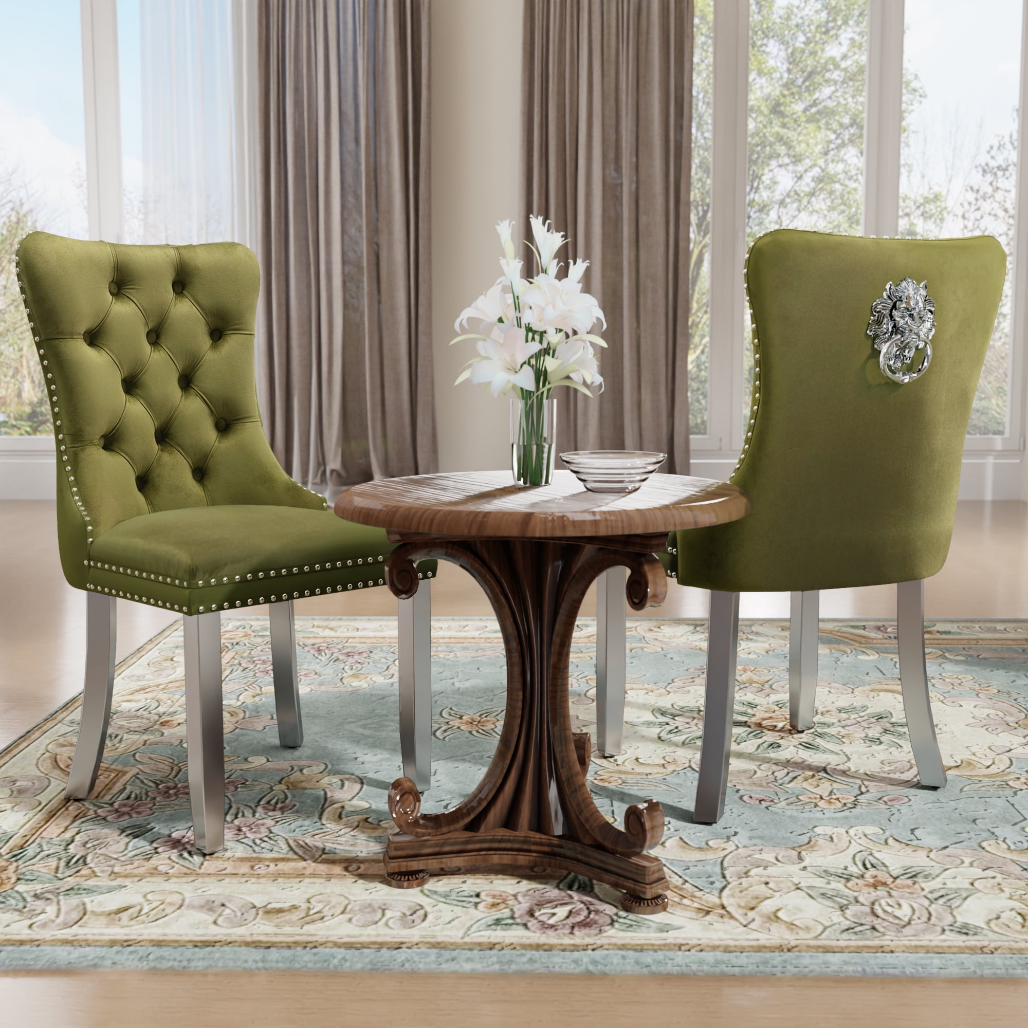 DONICK Velvet Upholstered Dining Chairs , Kitchen & Dining Room Chairs ...