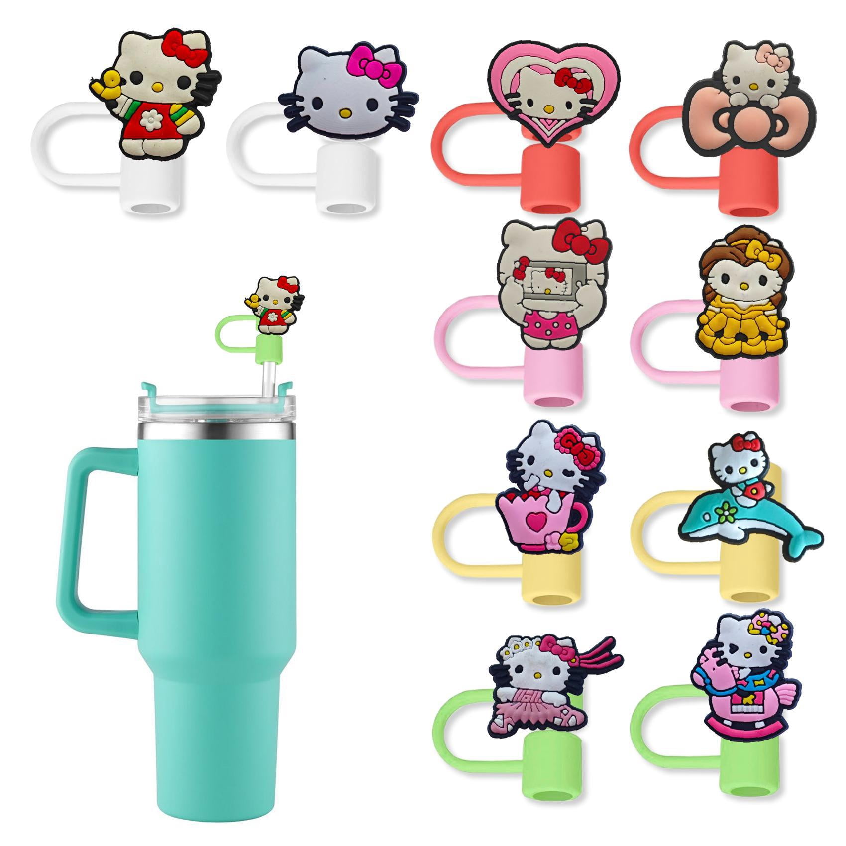 DONNGZAE 10Pcs Straw Covers Cap for Stanley Cup, Cute Hello Kitty ...
